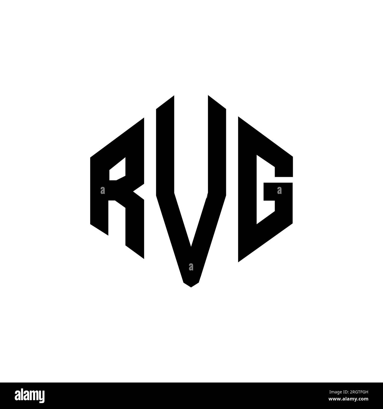 RVG letter logo design with polygon shape. RVG polygon and cube shape ...