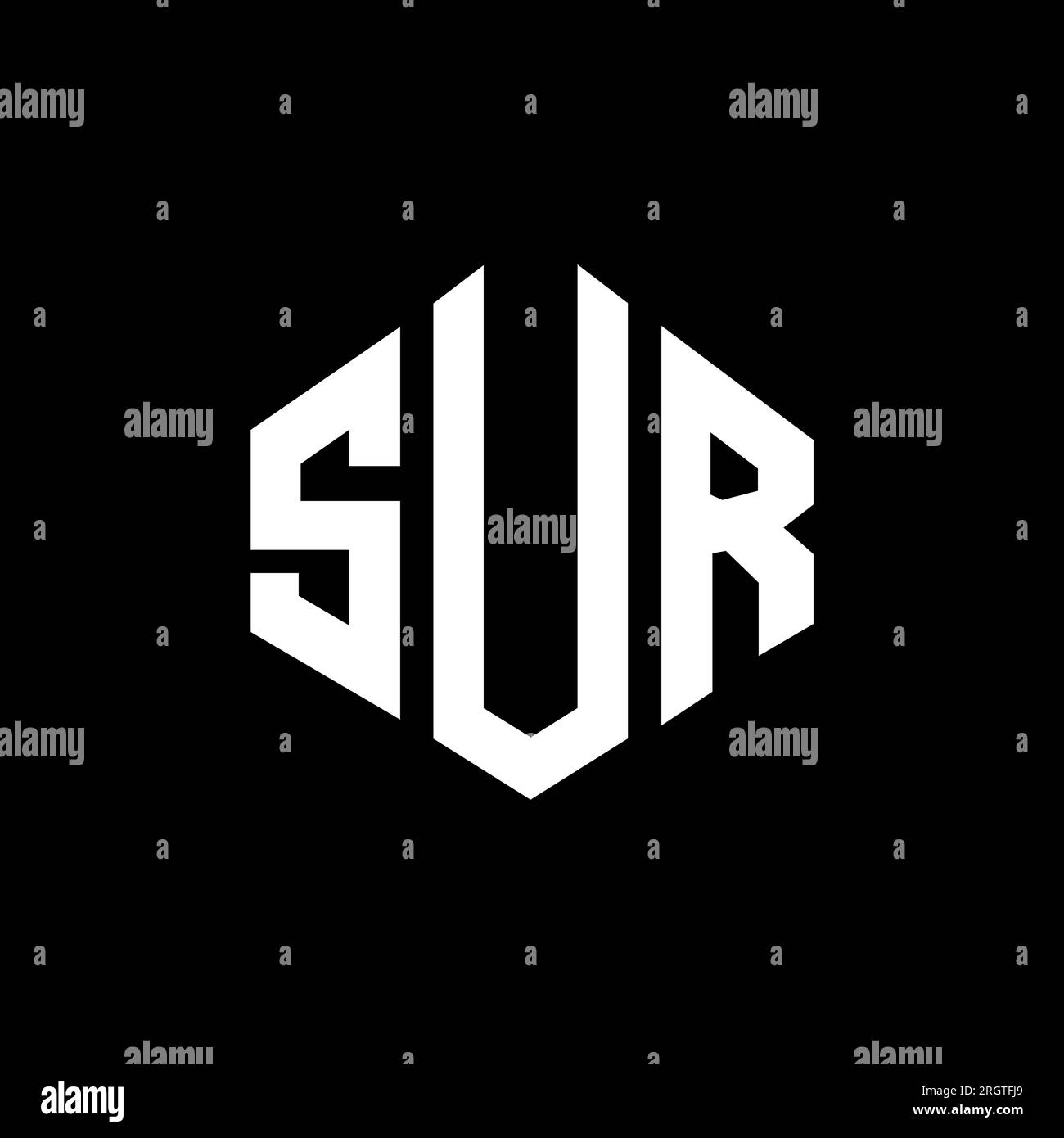 SUR letter logo design with polygon shape. SUR polygon and cube shape ...