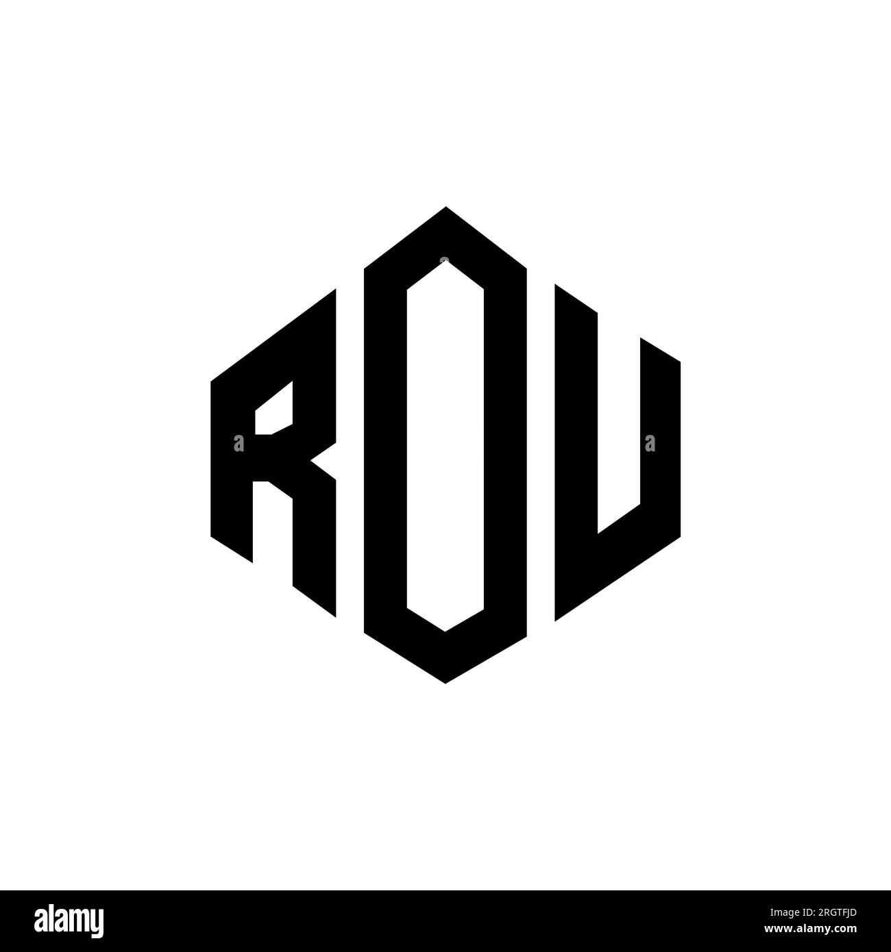 ROU letter logo design with polygon shape. ROU polygon and cube shape ...