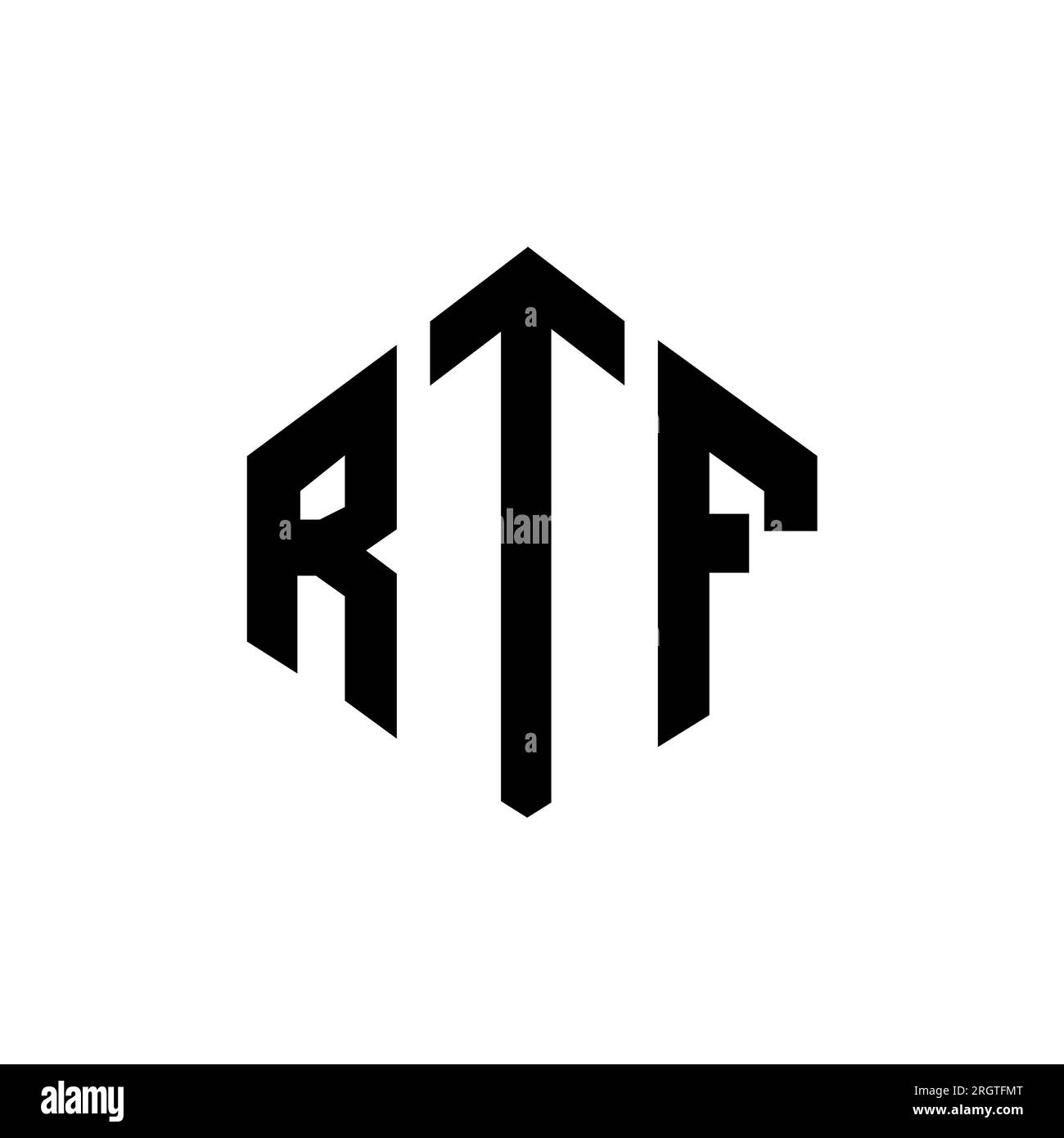 RTF letter logo design with polygon shape. RTF polygon and cube shape ...