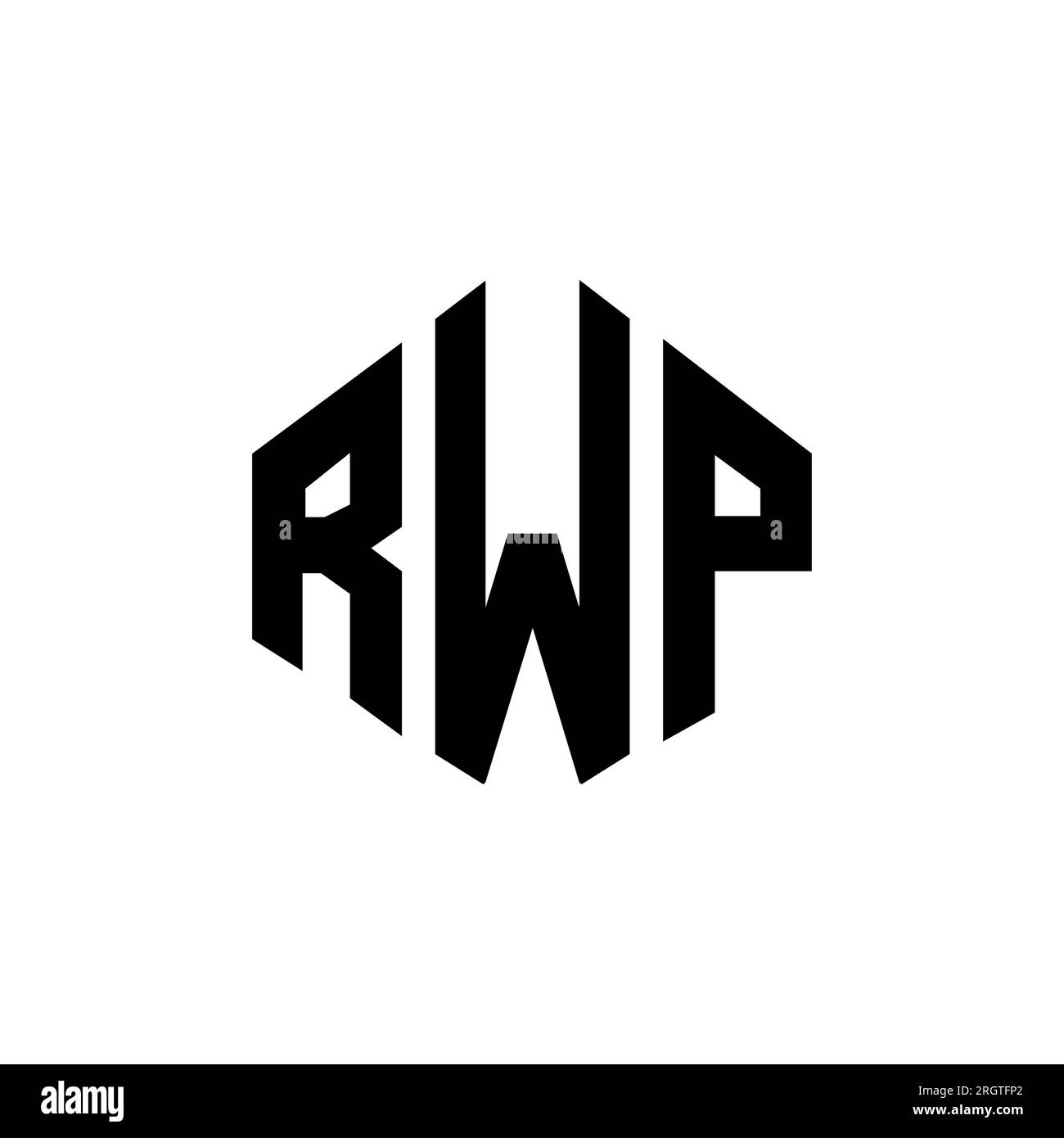 RWP letter logo design with polygon shape. RWP polygon and cube shape ...