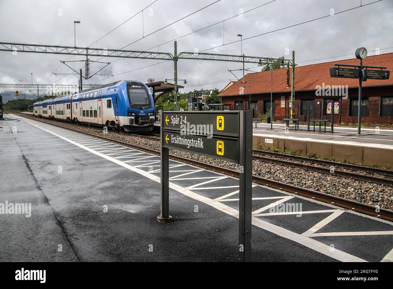 Train at the platform, Flen Station, sormland, Sweden Stock Photo - Alamy