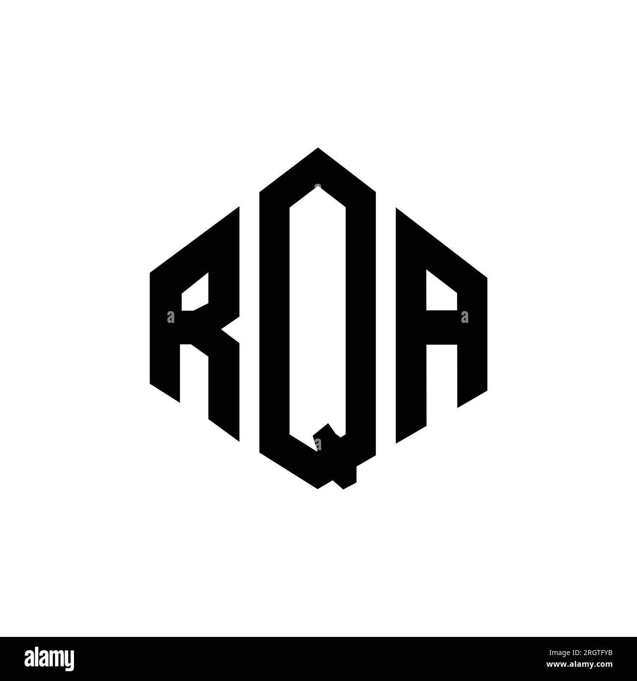 RQA letter logo design with polygon shape. RQA polygon and cube shape logo design. RQA hexagon ...