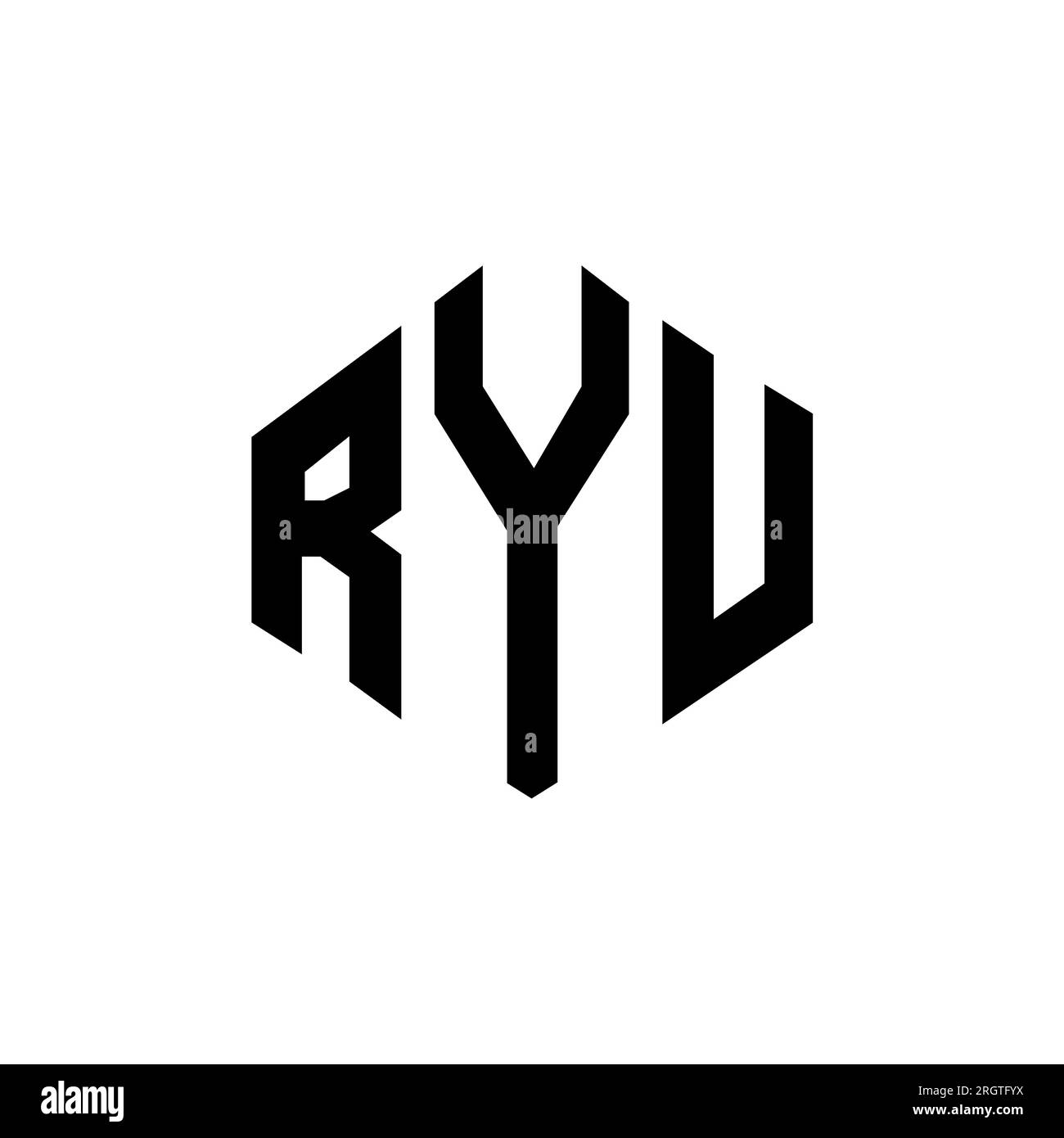 RYU letter logo design with polygon shape. RYU polygon and cube shape ...