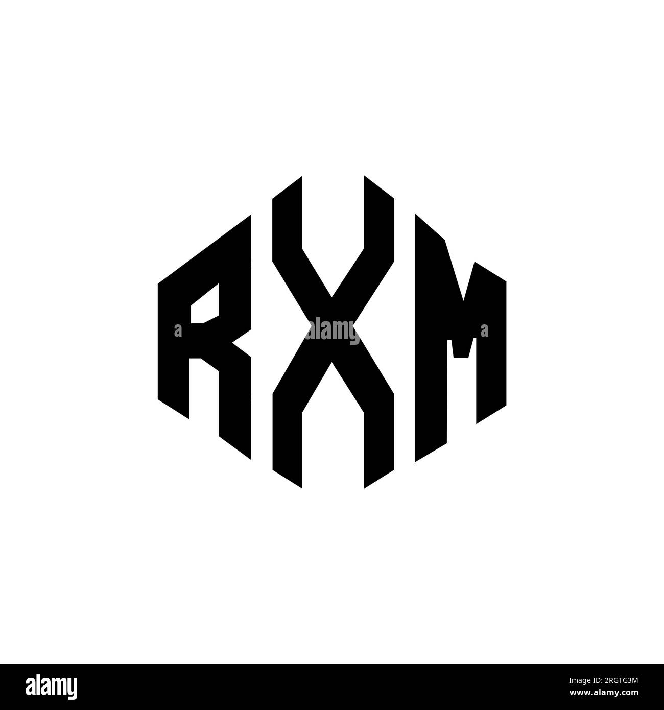 RXM letter logo design with polygon shape. RXM polygon and cube shape ...