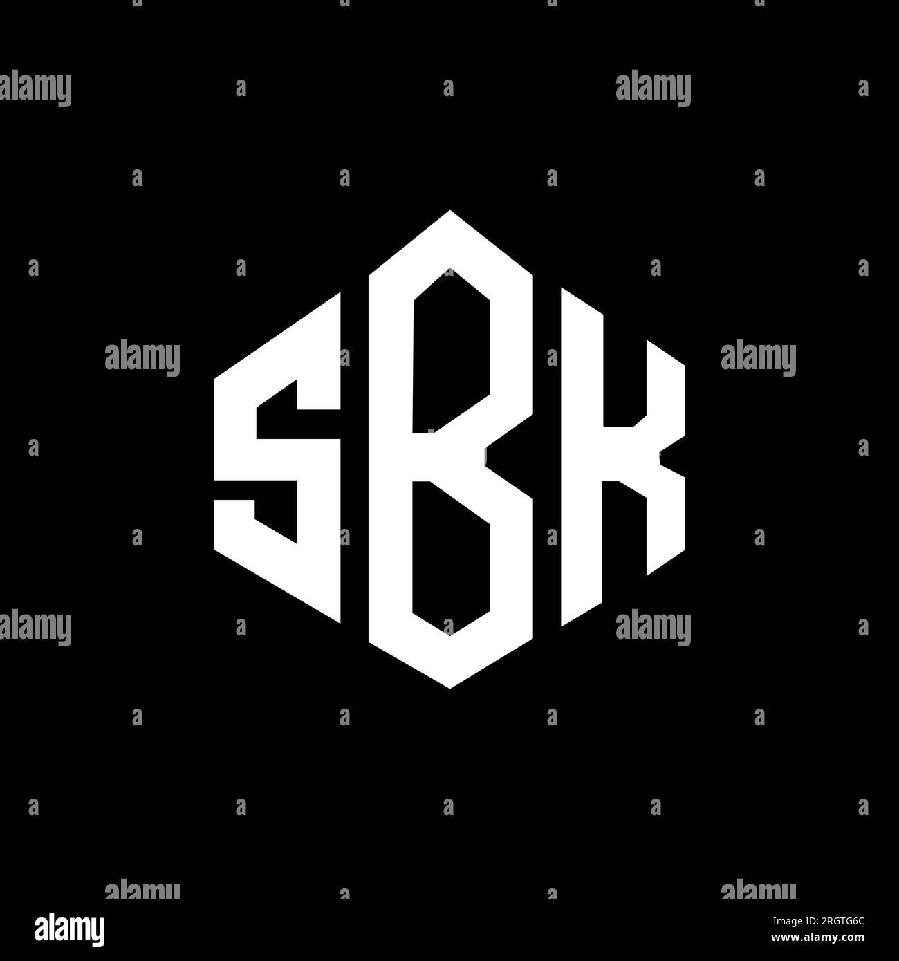 SBK letter logo design with polygon shape. SBK polygon and cube shape ...
