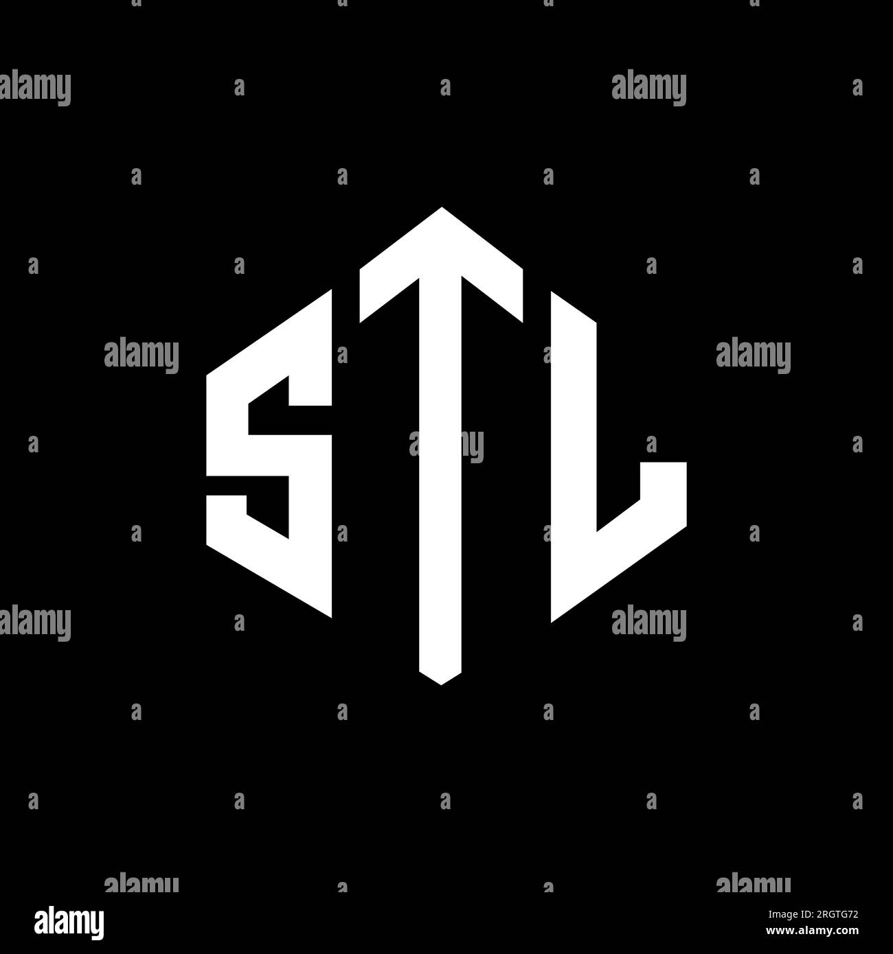 STL letter logo design with polygon shape. STL polygon and cube shape ...