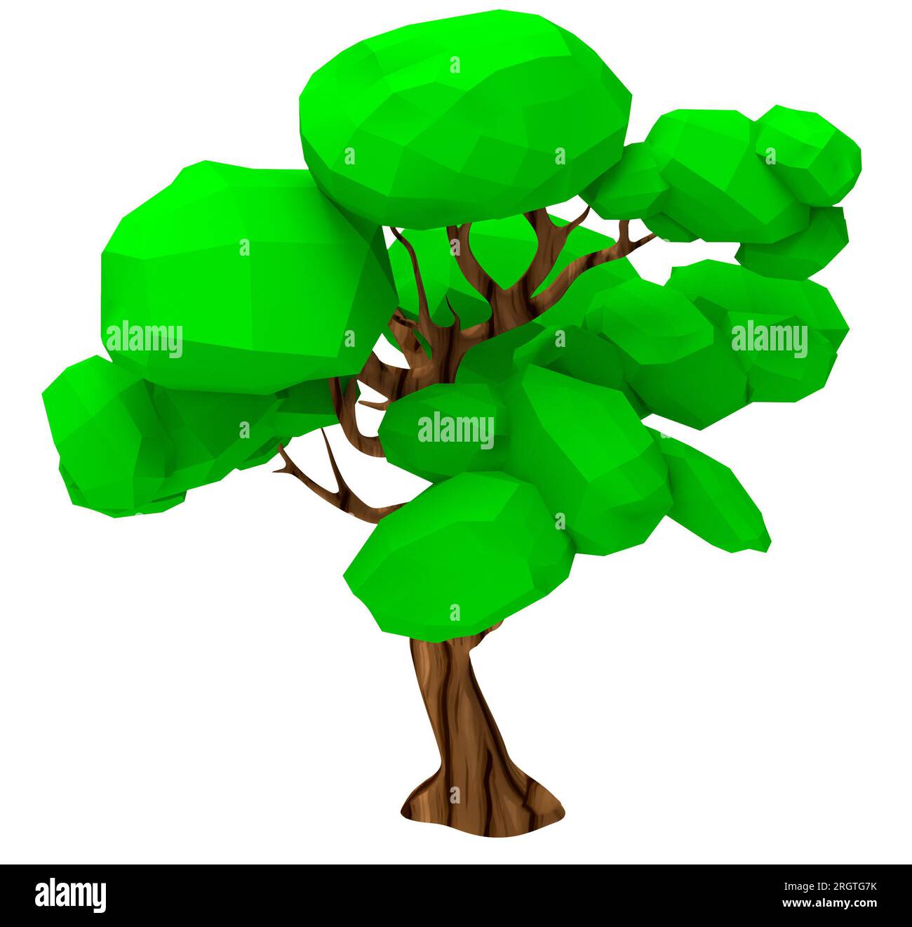 Isolated 3d lowpoly render illustration of isometric maple game tree ...