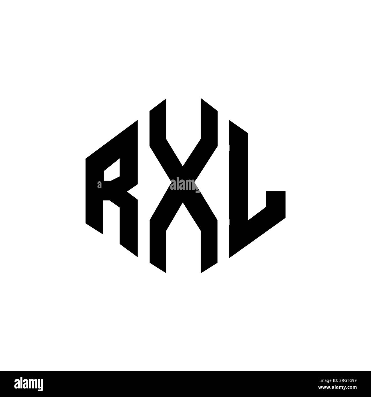 RXL letter logo design with polygon shape. RXL polygon and cube shape ...