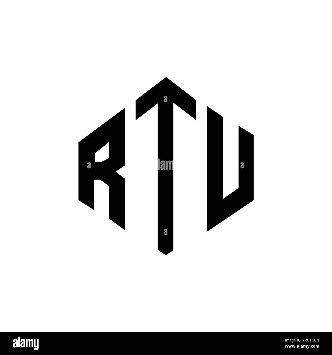 RTU letter logo design with polygon shape. RTU polygon and cube shape ...