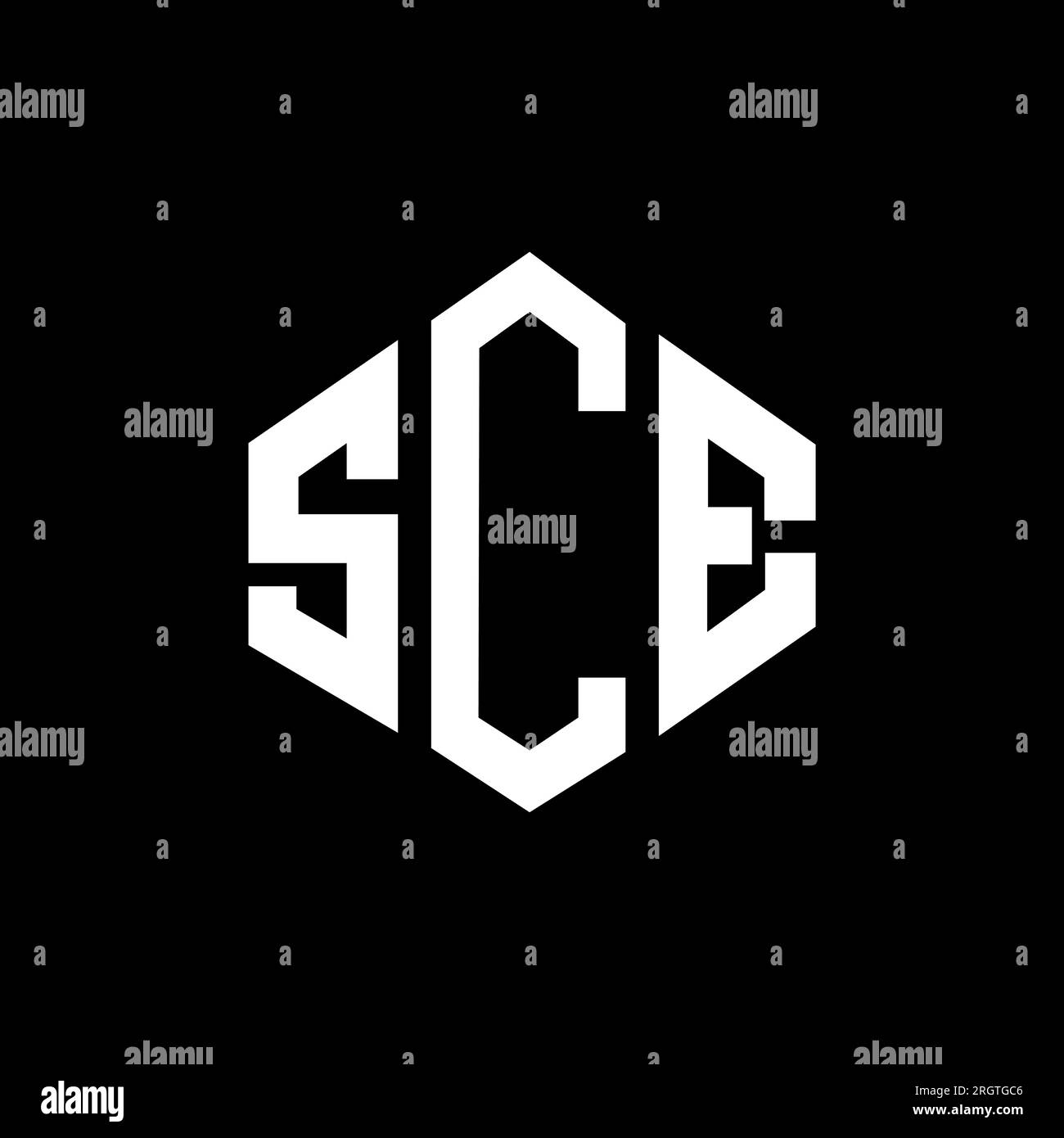 SCE letter logo design with polygon shape. SCE polygon and cube shape ...