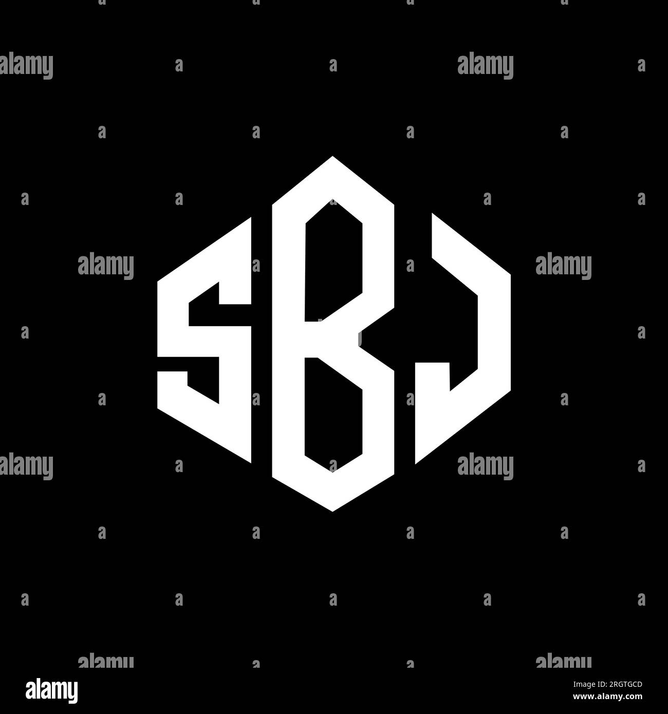 SBJ letter logo design with polygon shape. SBJ polygon and cube shape ...