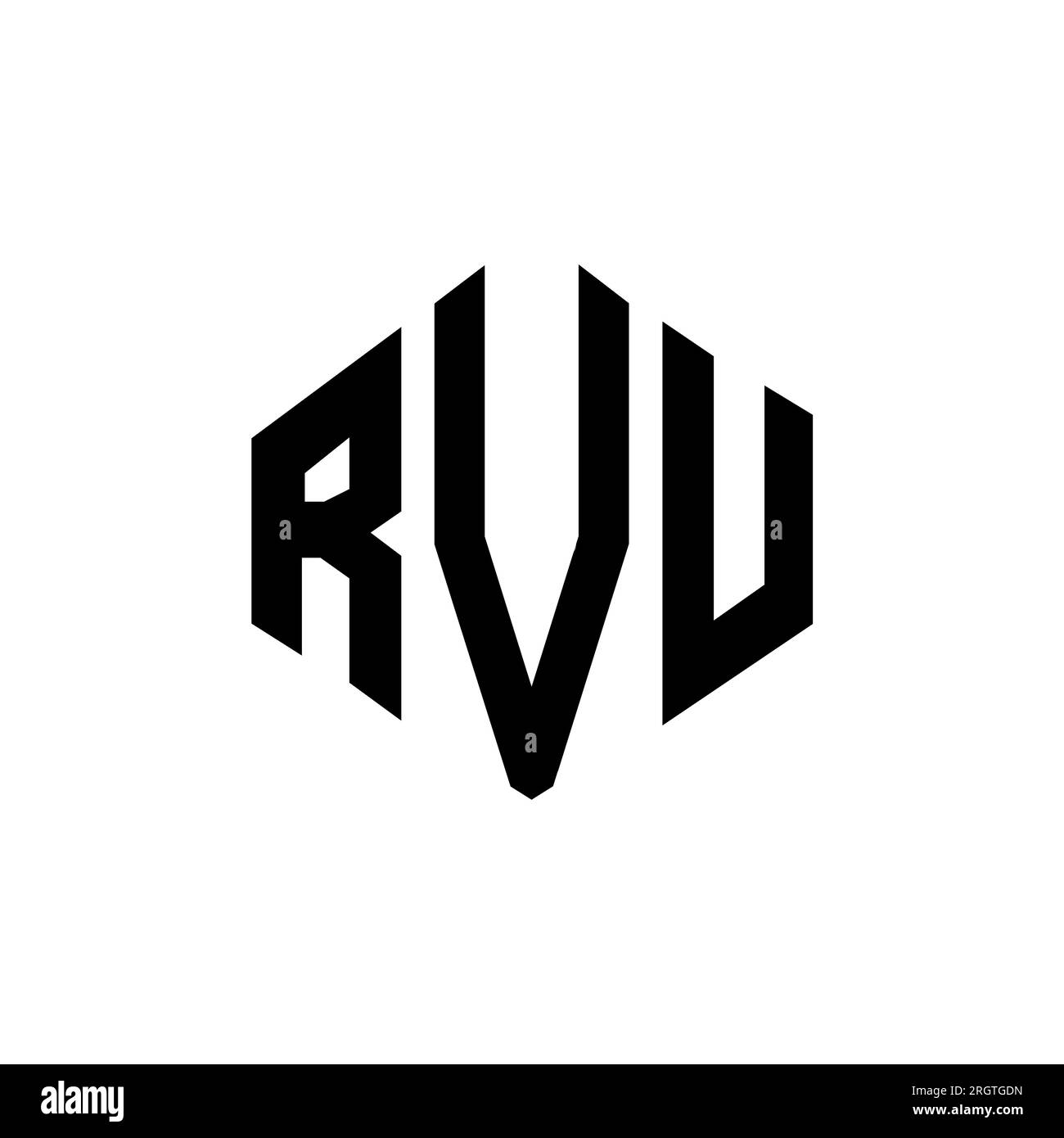 RVU letter logo design with polygon shape. RVU polygon and cube shape ...