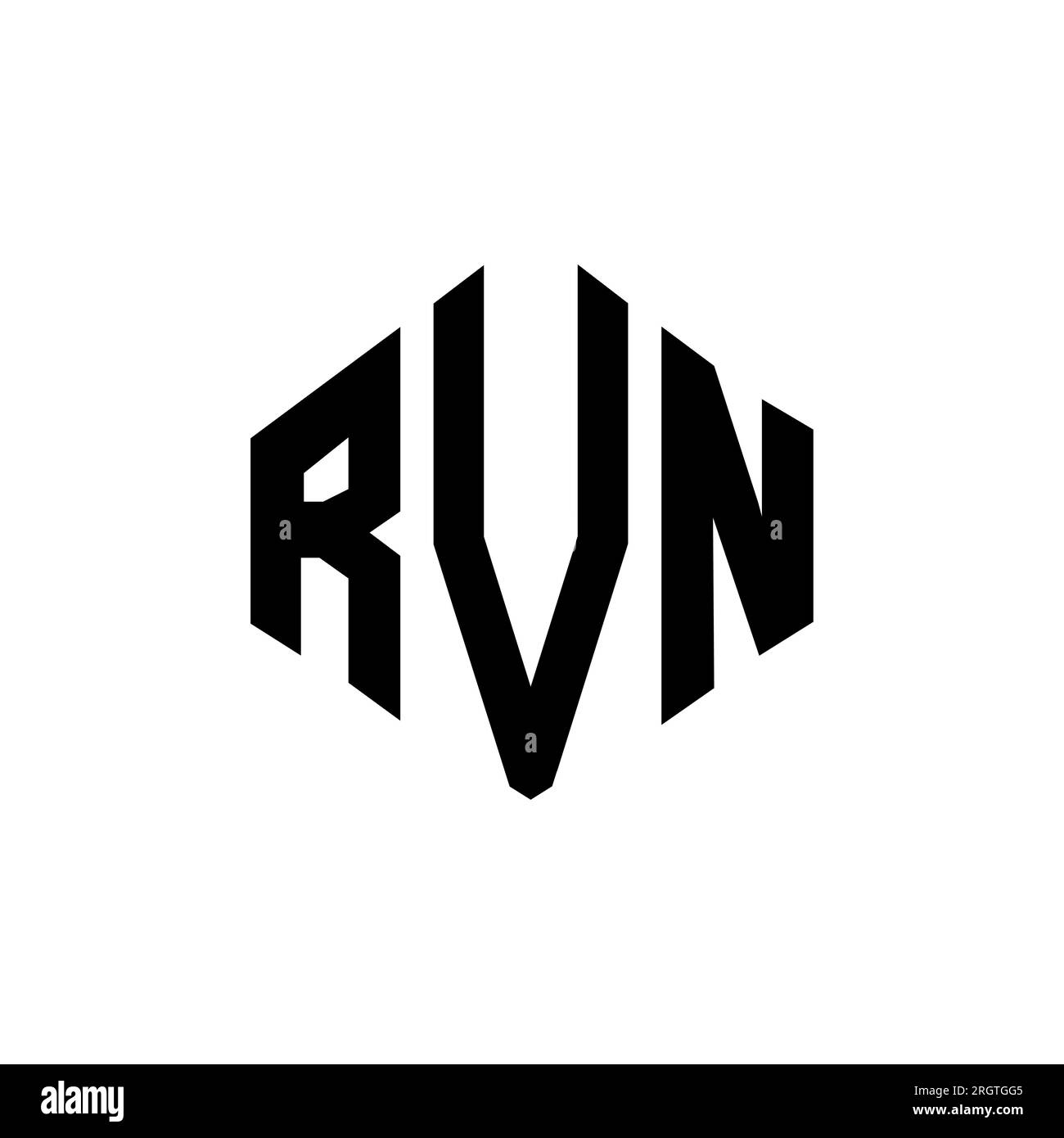 RVN letter logo design with polygon shape. RVN polygon and cube shape ...