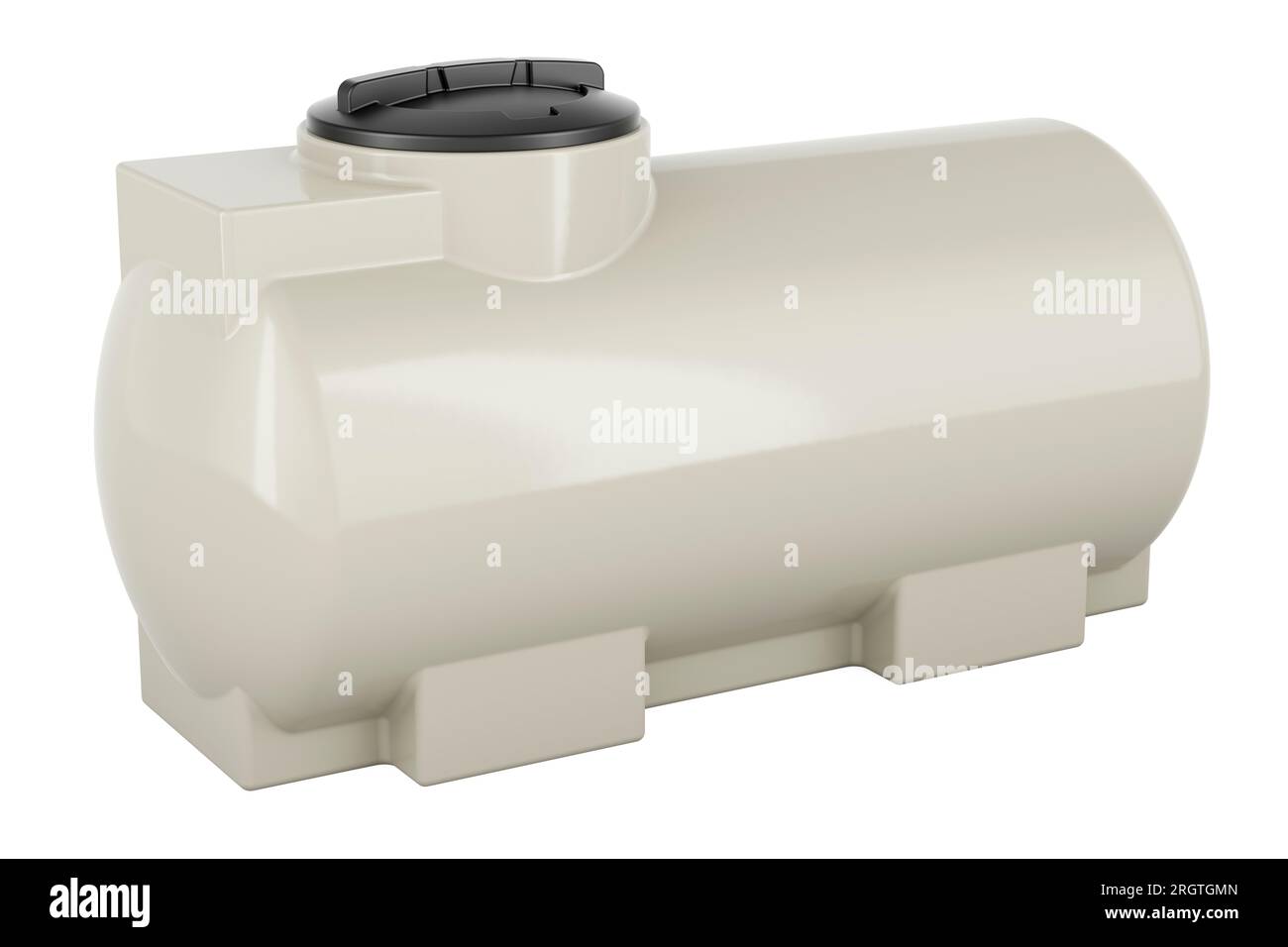 Horizontal Plastic Water Tank, 3D rendering isolated on white ...