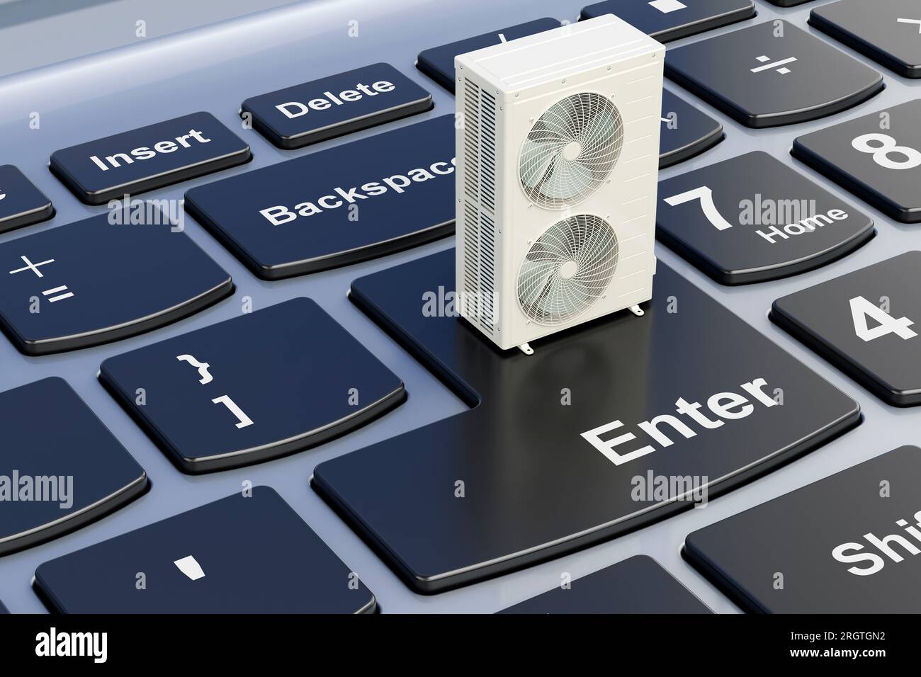 Outdoor Compressor Multi-Zone Unit, Air Conditioner on laptop keyboard ...