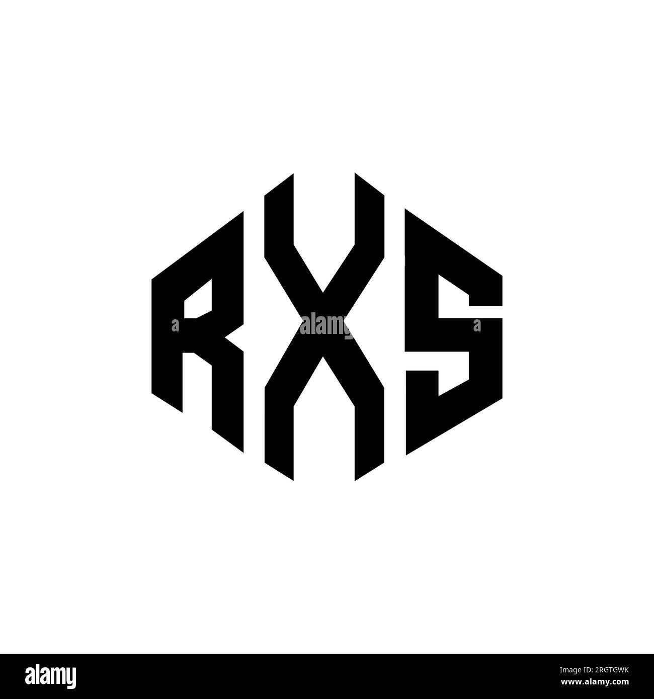 RXS letter logo design with polygon shape. RXS polygon and cube shape ...