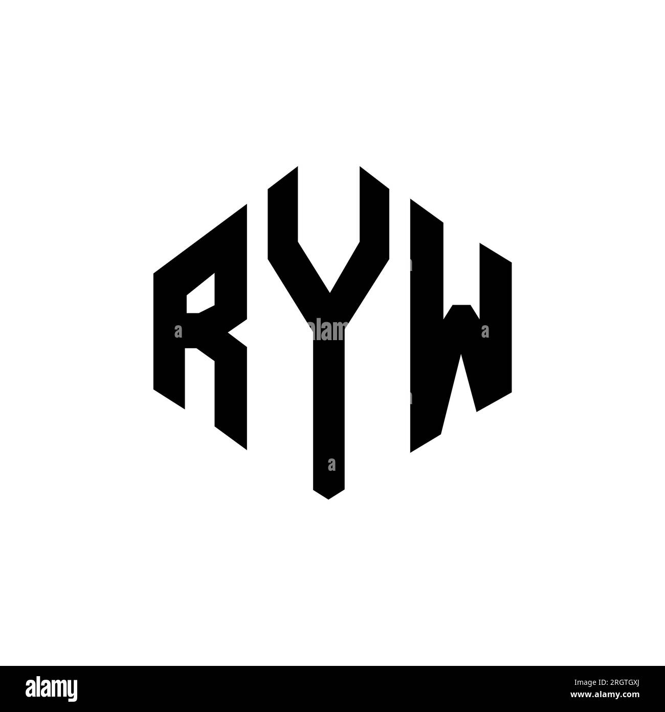 RYW letter logo design with polygon shape. RYW polygon and cube shape ...