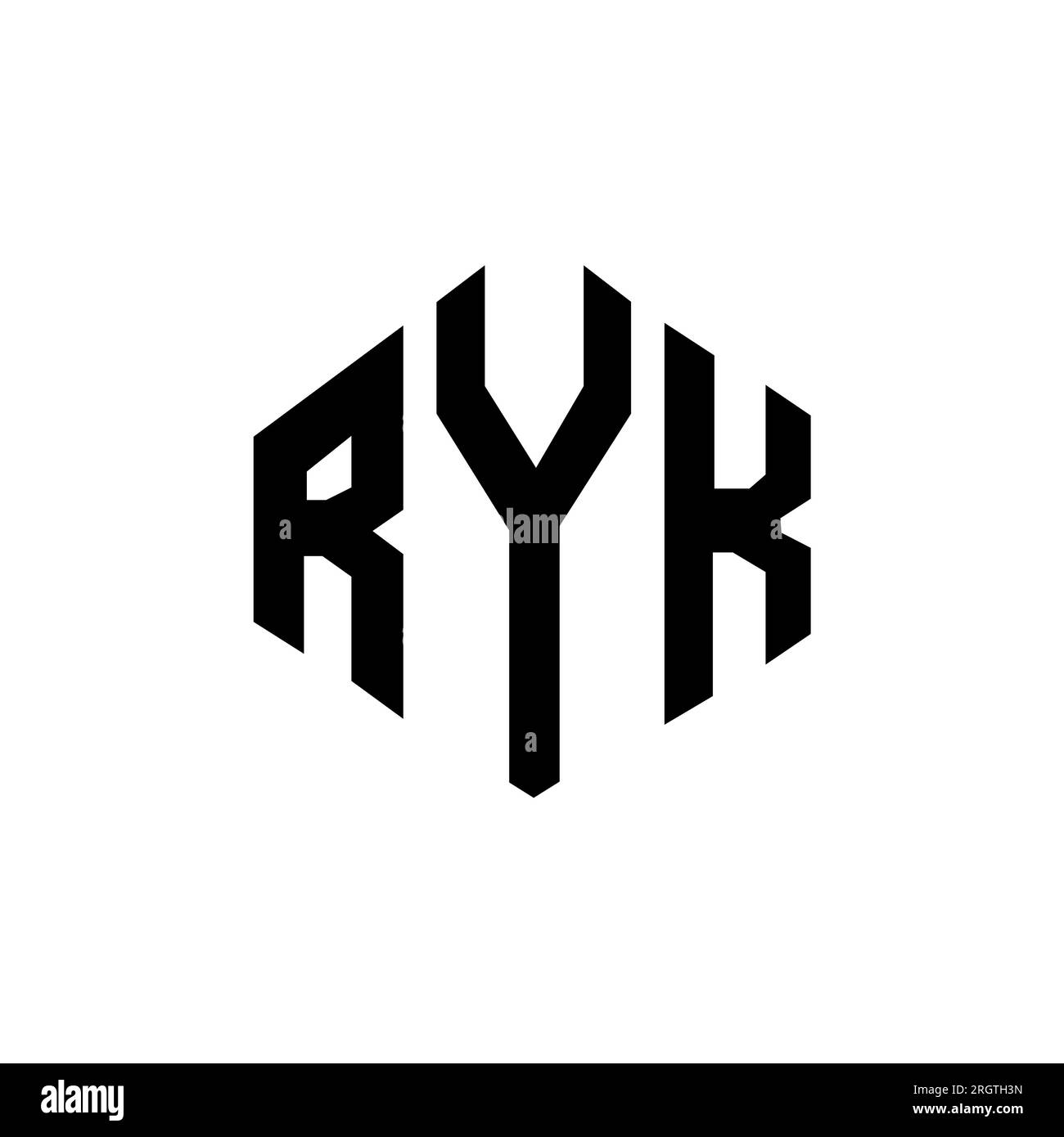 RYK letter logo design with polygon shape. RYK polygon and cube shape ...