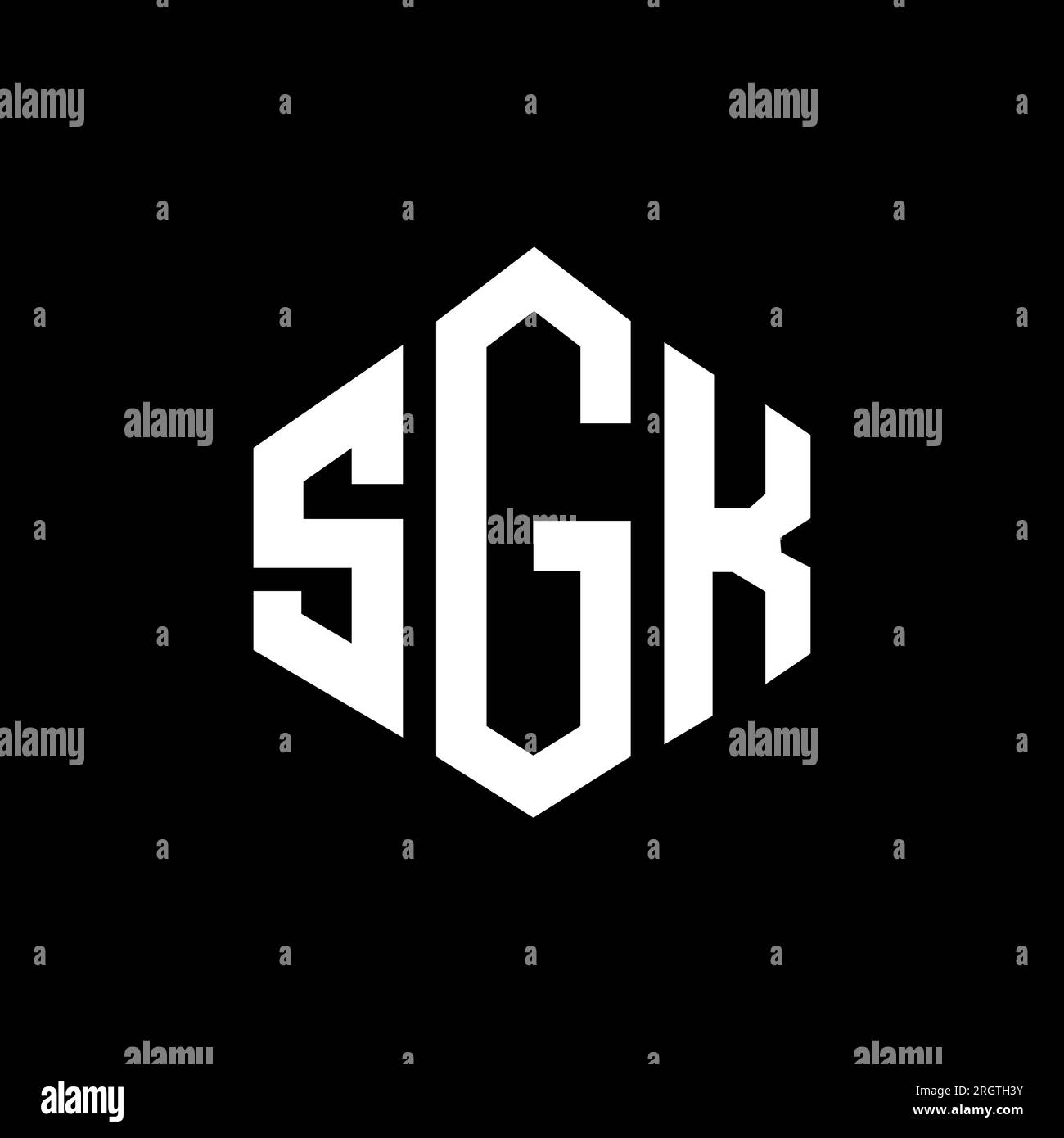 SGK letter logo design with polygon shape. SGK polygon and cube shape ...