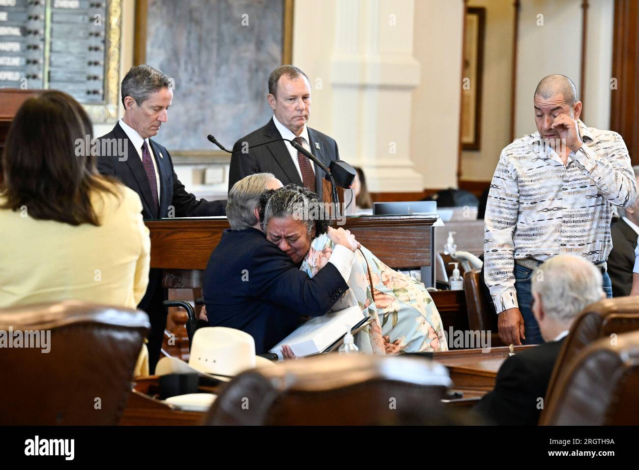 Gov. GREG ABBOTT presents honors to Blanca Ibarra, the mother of a ...
