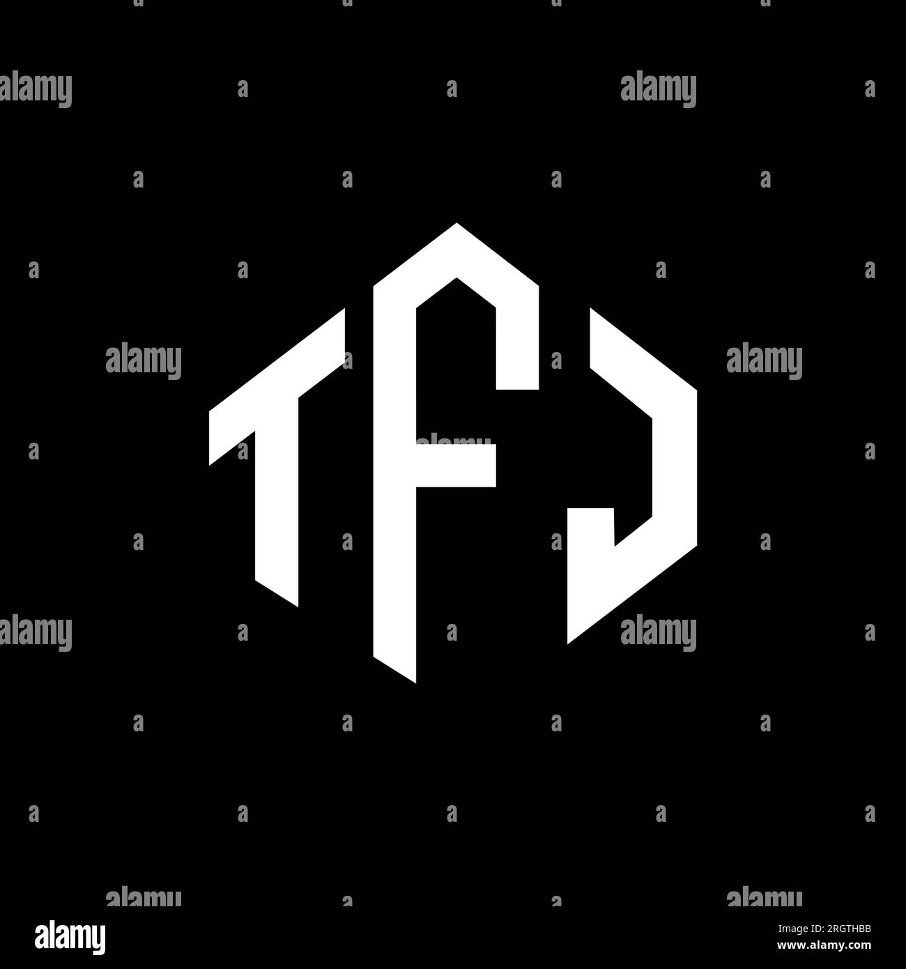 TFJ letter logo design with polygon shape. TFJ polygon and cube shape ...