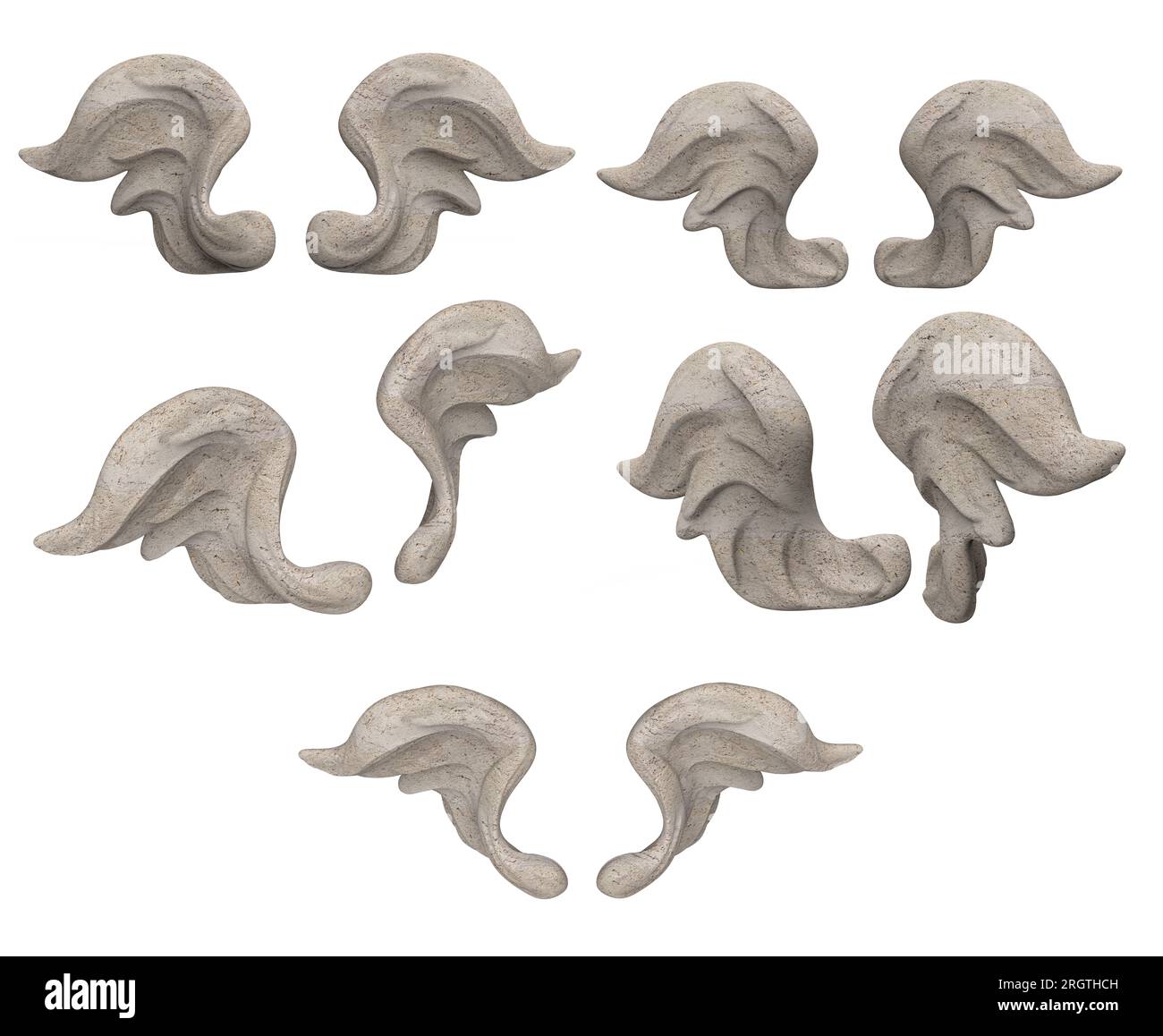 Isolated 3d render illustration of stone statue Cupid ornate angel ...