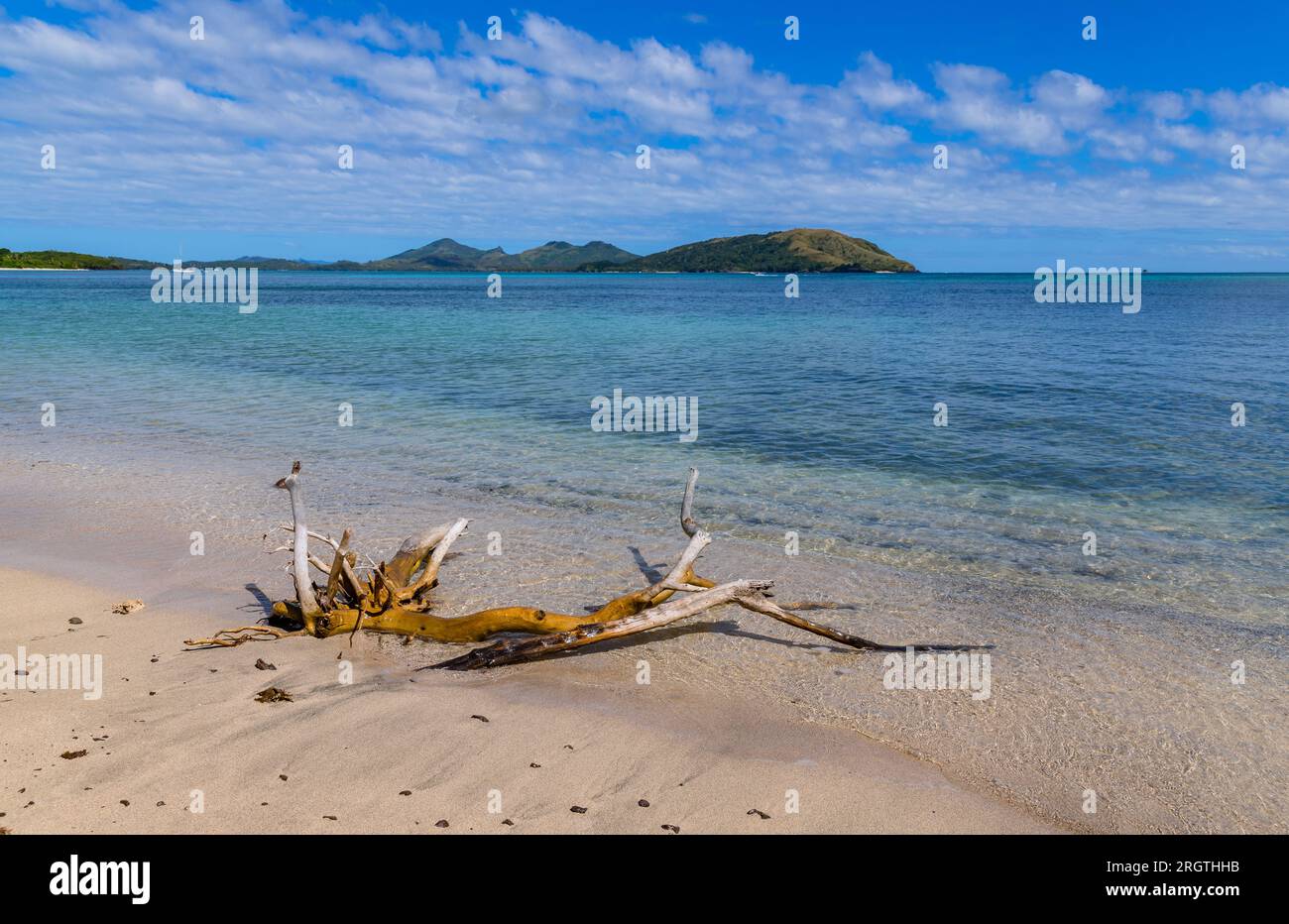 View of Blue Lagoon beach in Nacula Island, Yasawa Islands, Fiji Stock ...