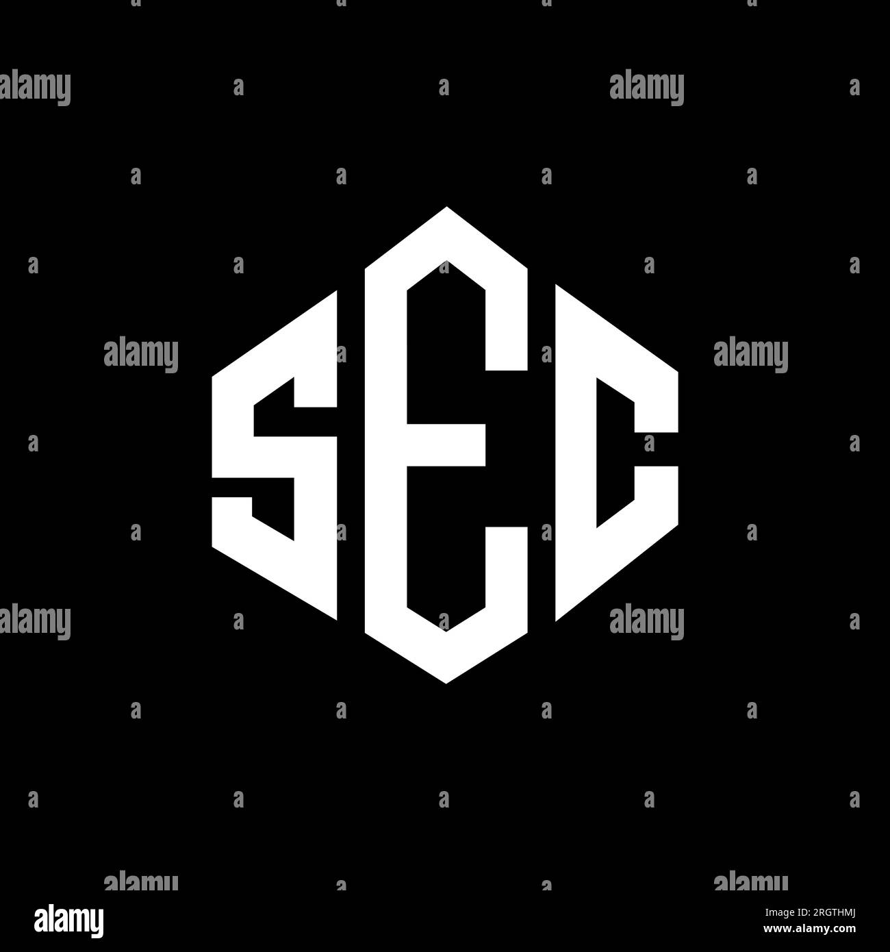 SEC letter logo design with polygon shape. SEC polygon and cube shape ...