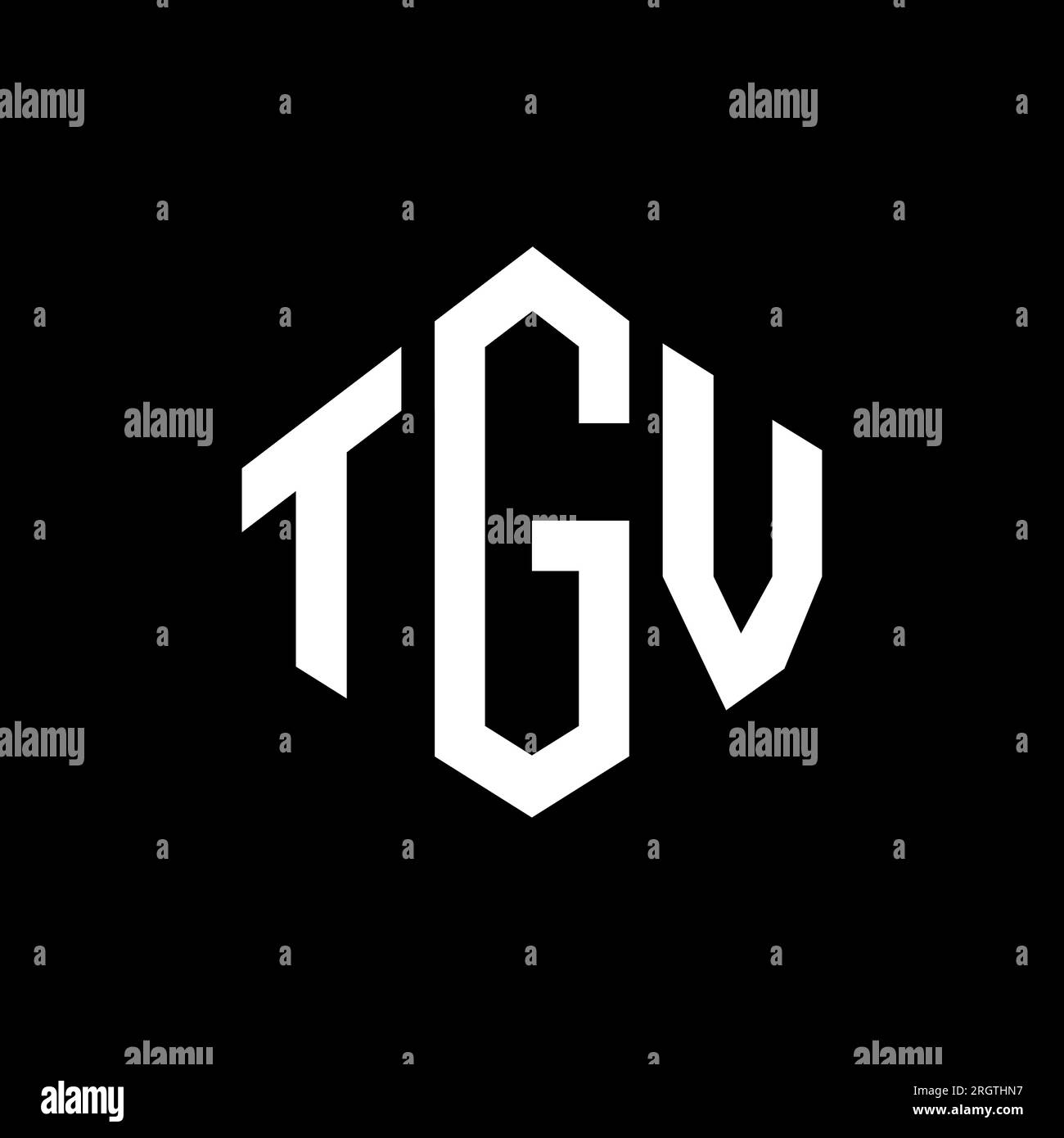 TGV letter logo design with polygon shape. TGV polygon and cube shape ...