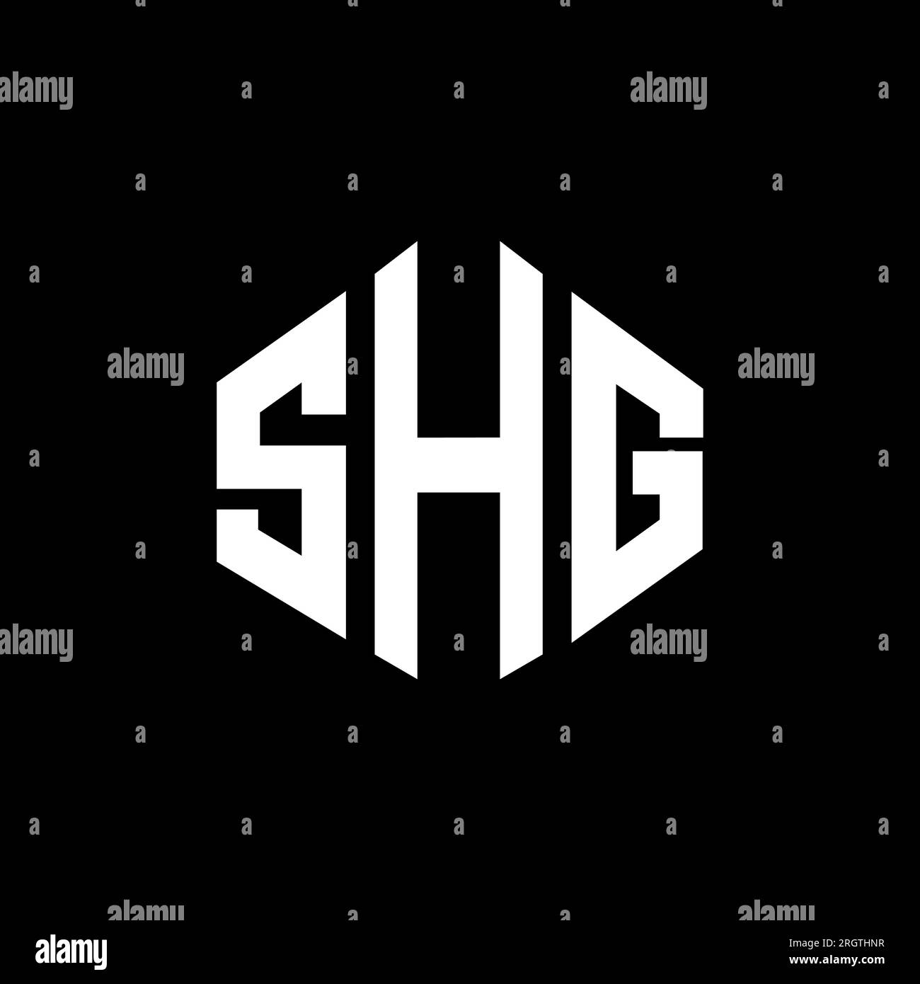 SHG letter logo design with polygon shape. SHG polygon and cube shape ...