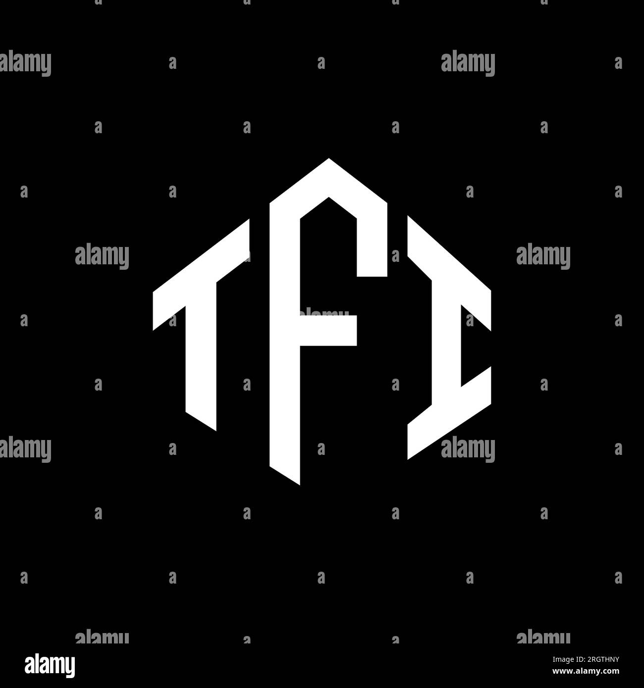 TFI letter logo design with polygon shape. TFI polygon and cube shape ...