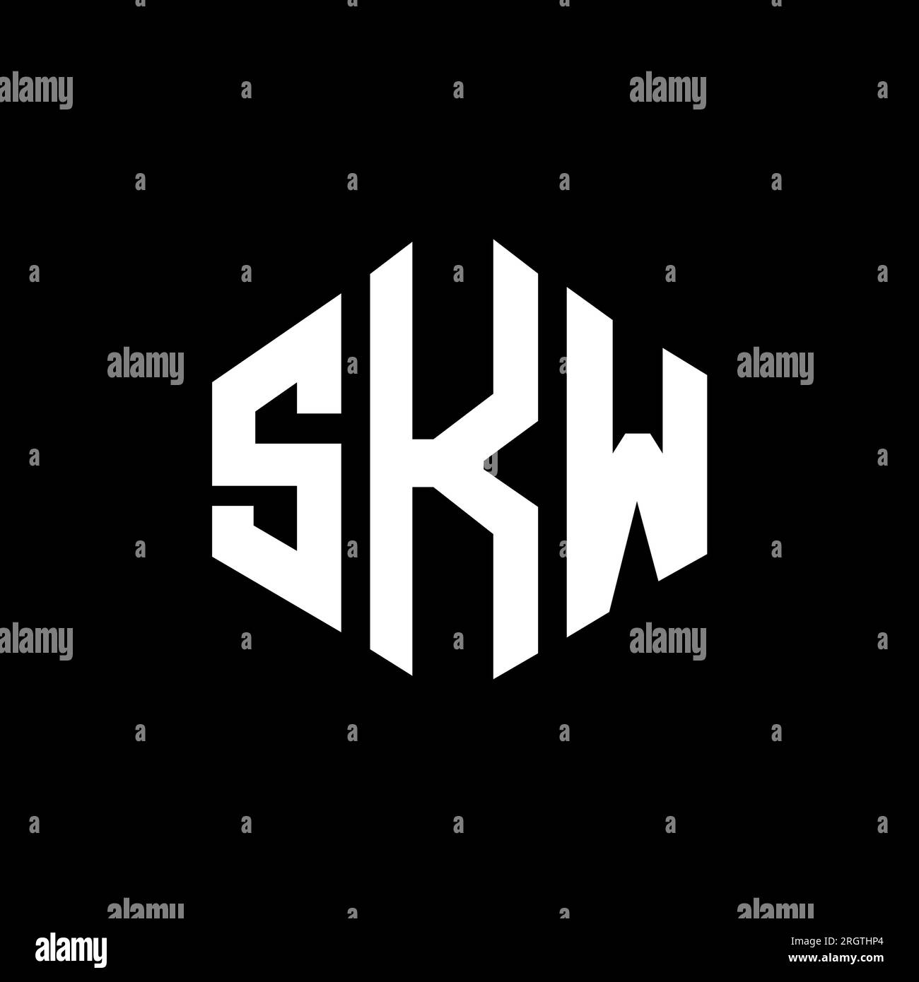 SKW letter logo design with polygon shape. SKW polygon and cube shape ...