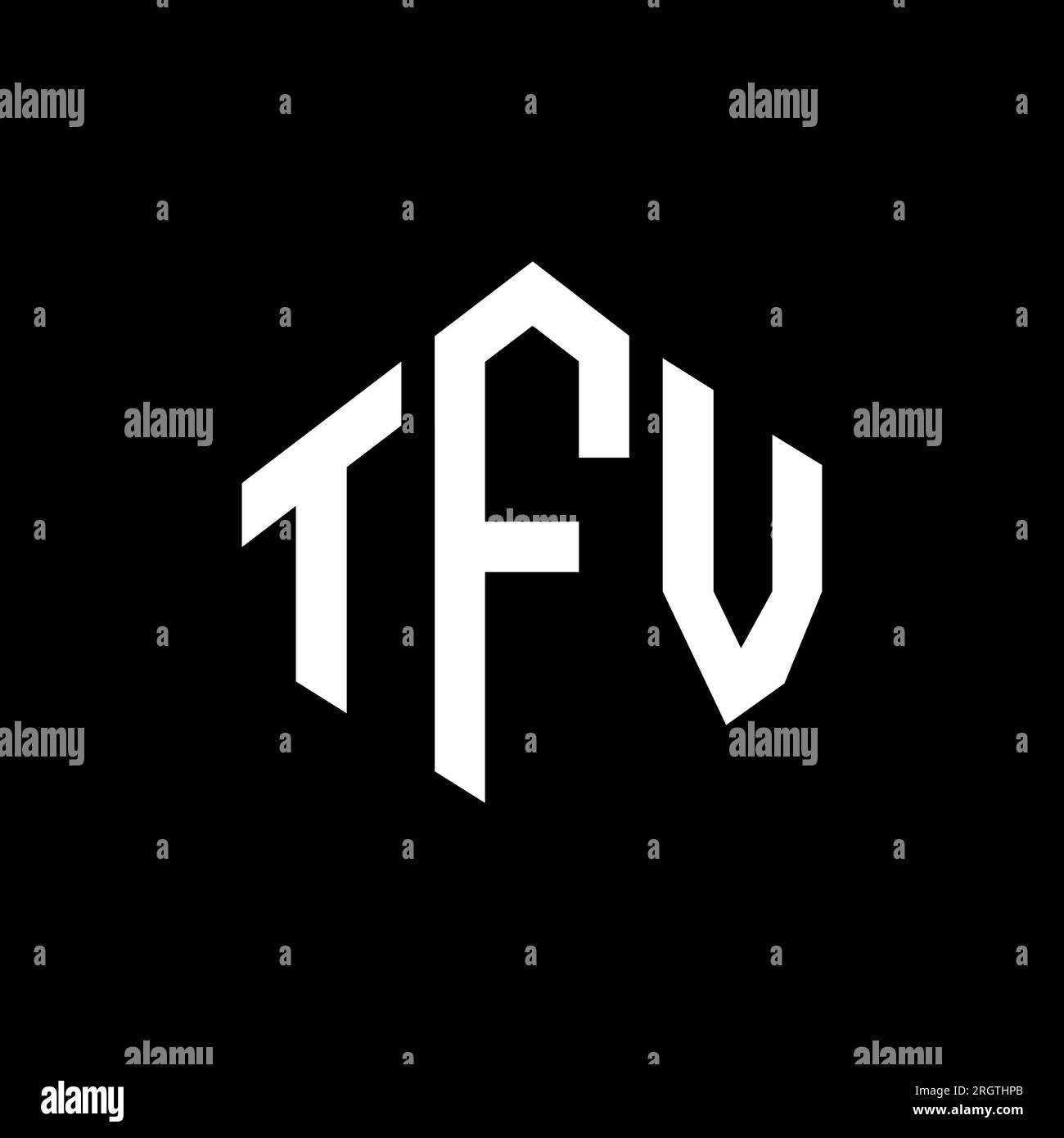 TFV letter logo design with polygon shape. TFV polygon and cube shape ...