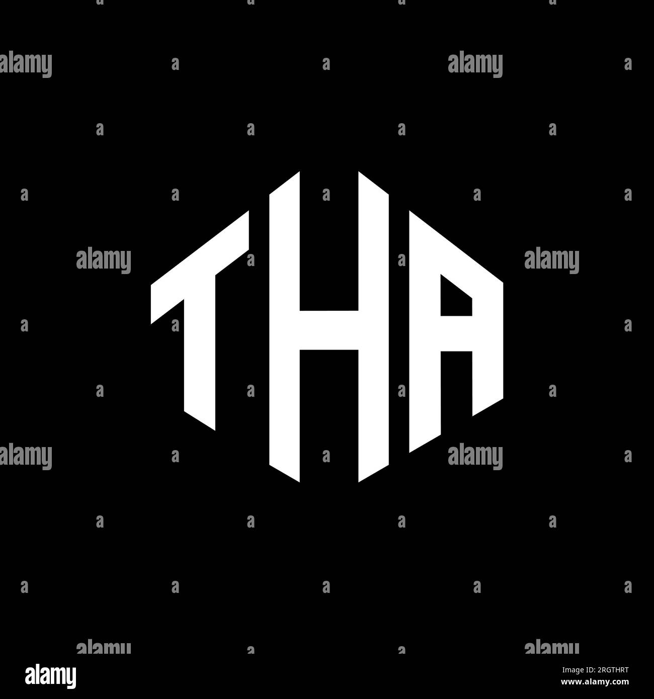 THA letter logo design with polygon shape. THA polygon and cube shape ...