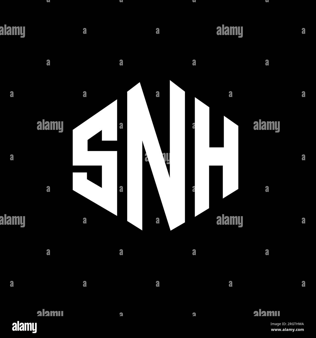 SNH letter logo design with polygon shape. SNH polygon and cube shape ...