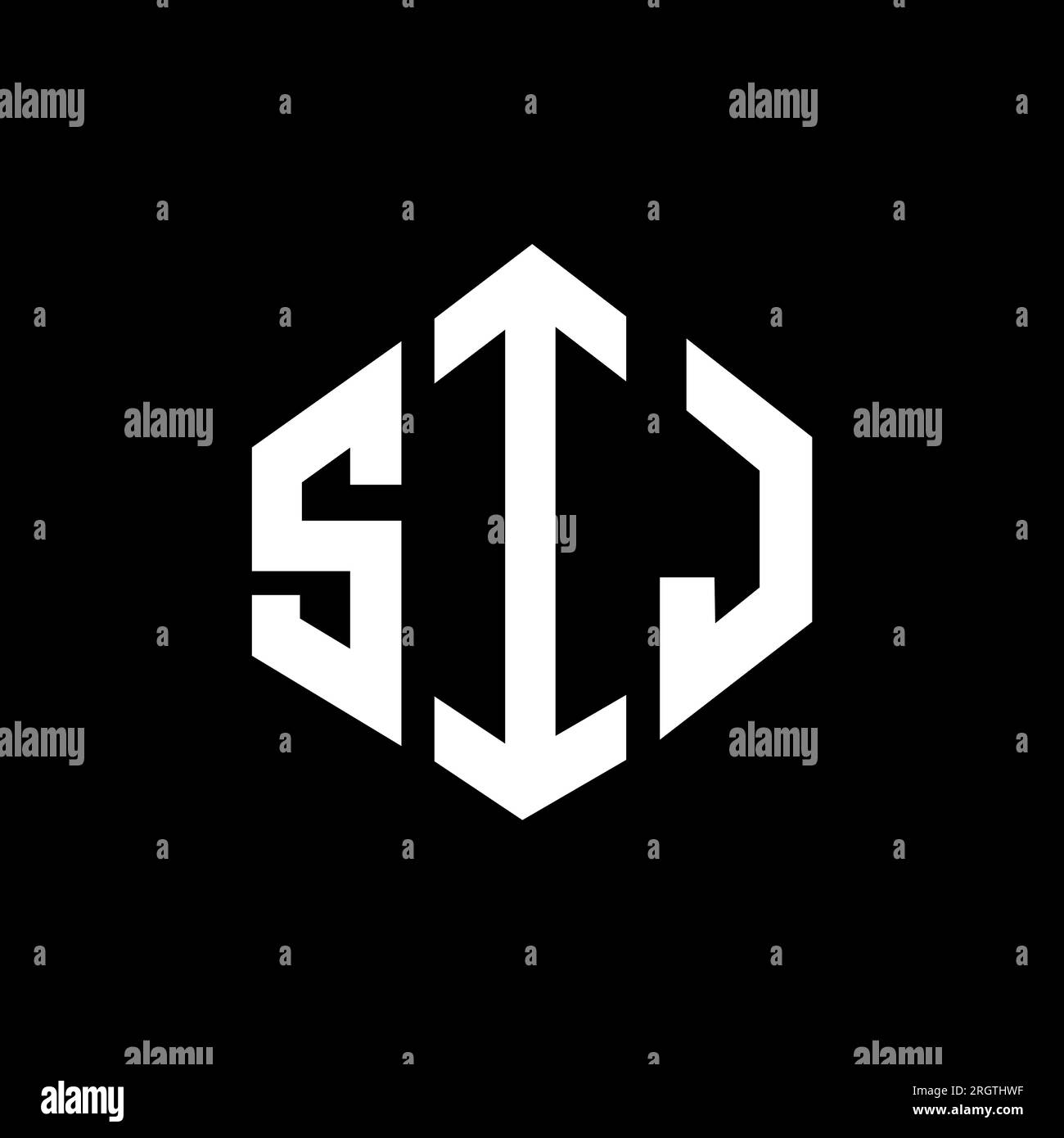 SIJ letter logo design with polygon shape. SIJ polygon and cube shape ...