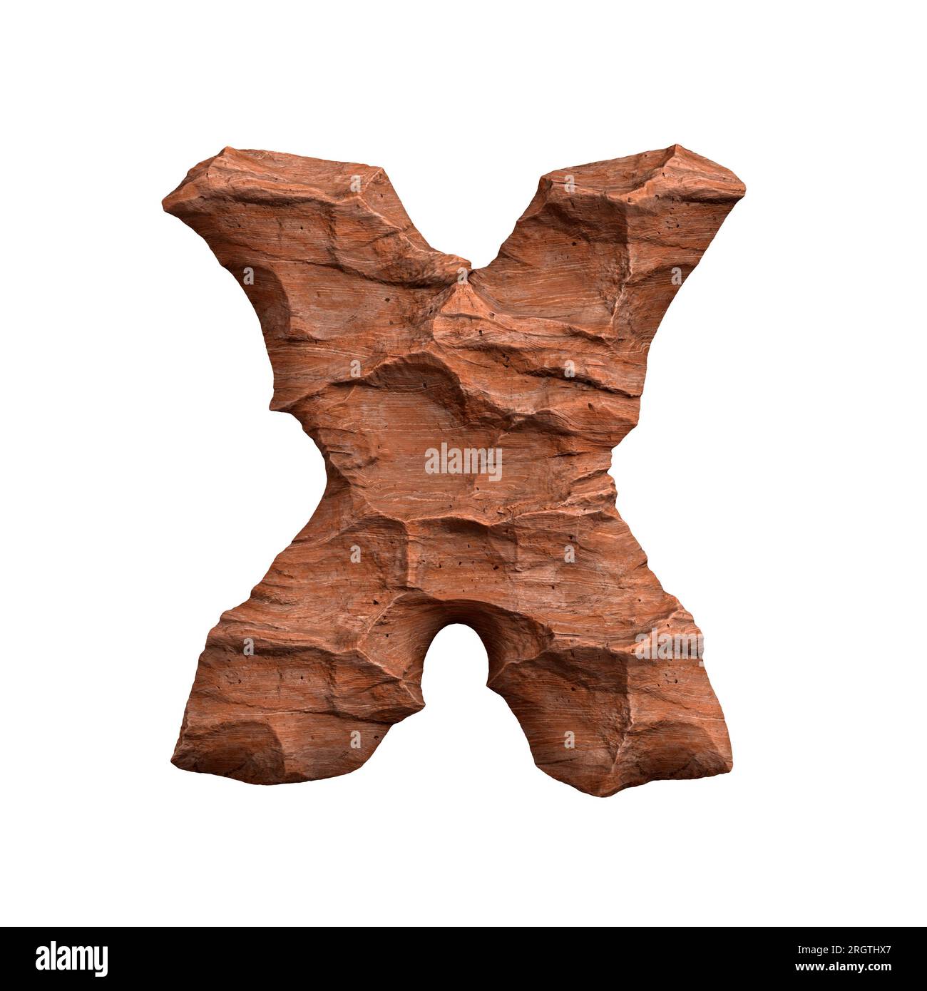 Desert sandstone letter X - Upper-case 3d red rock font - suitable for ...