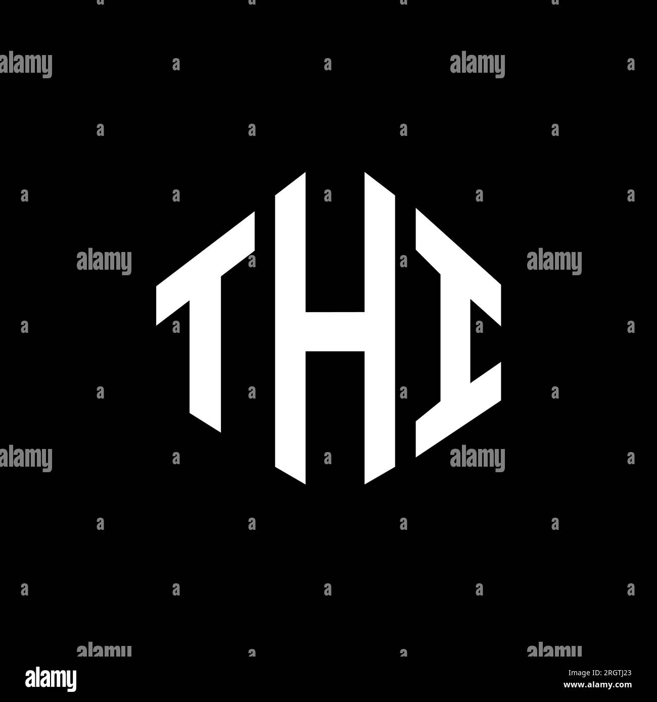 THI letter logo design with polygon shape. THI polygon and cube shape ...