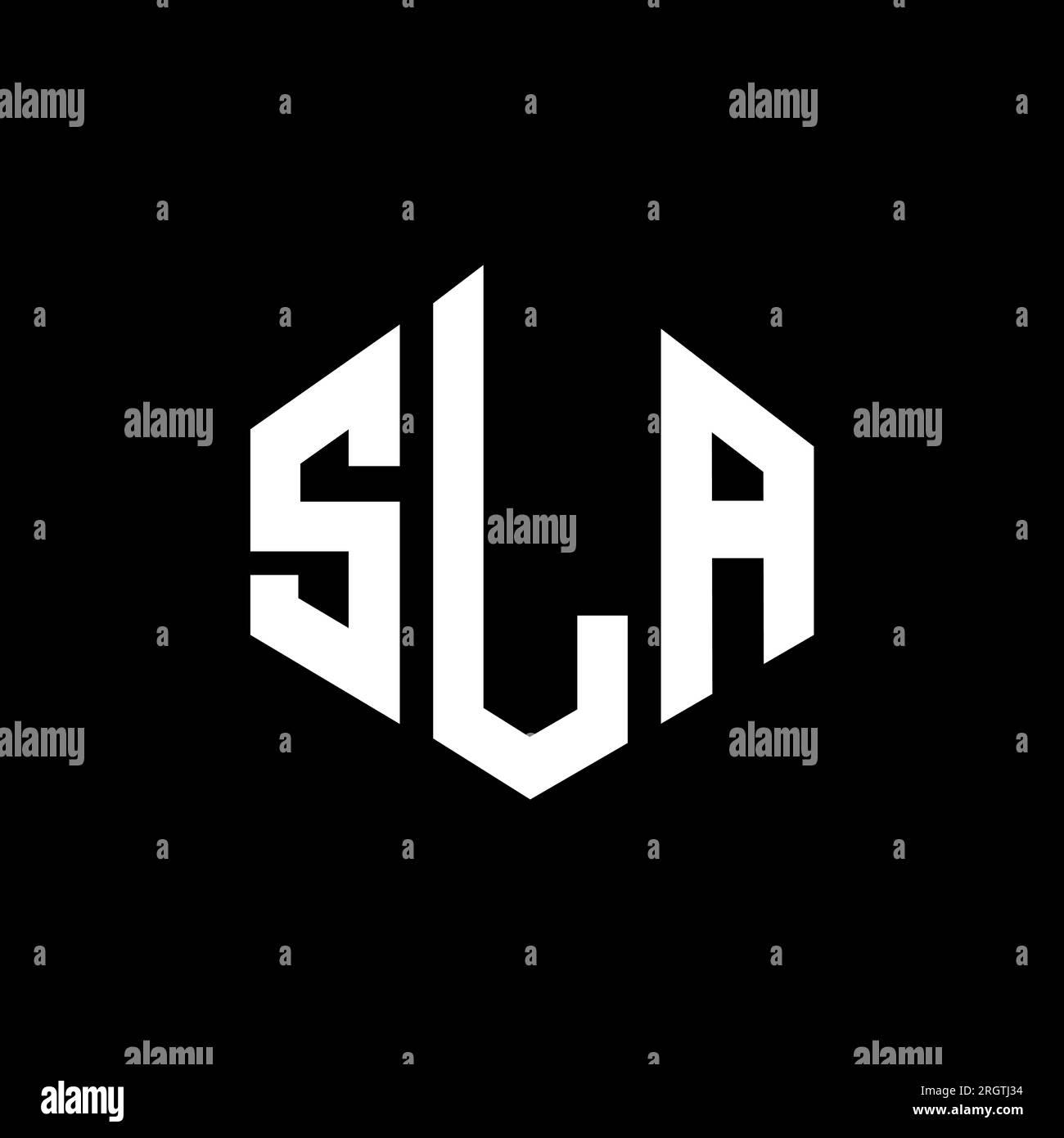 SLA letter logo design with polygon shape. SLA polygon and cube shape logo design. SLA hexagon ...