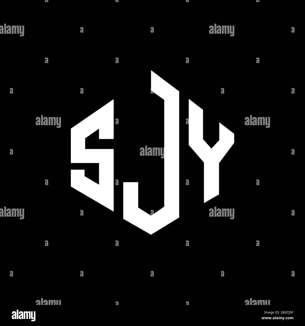 SJY letter logo design with polygon shape. SJY polygon and cube shape ...