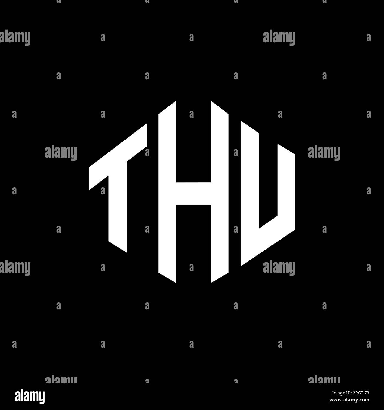 THU letter logo design with polygon shape. THU polygon and cube shape ...