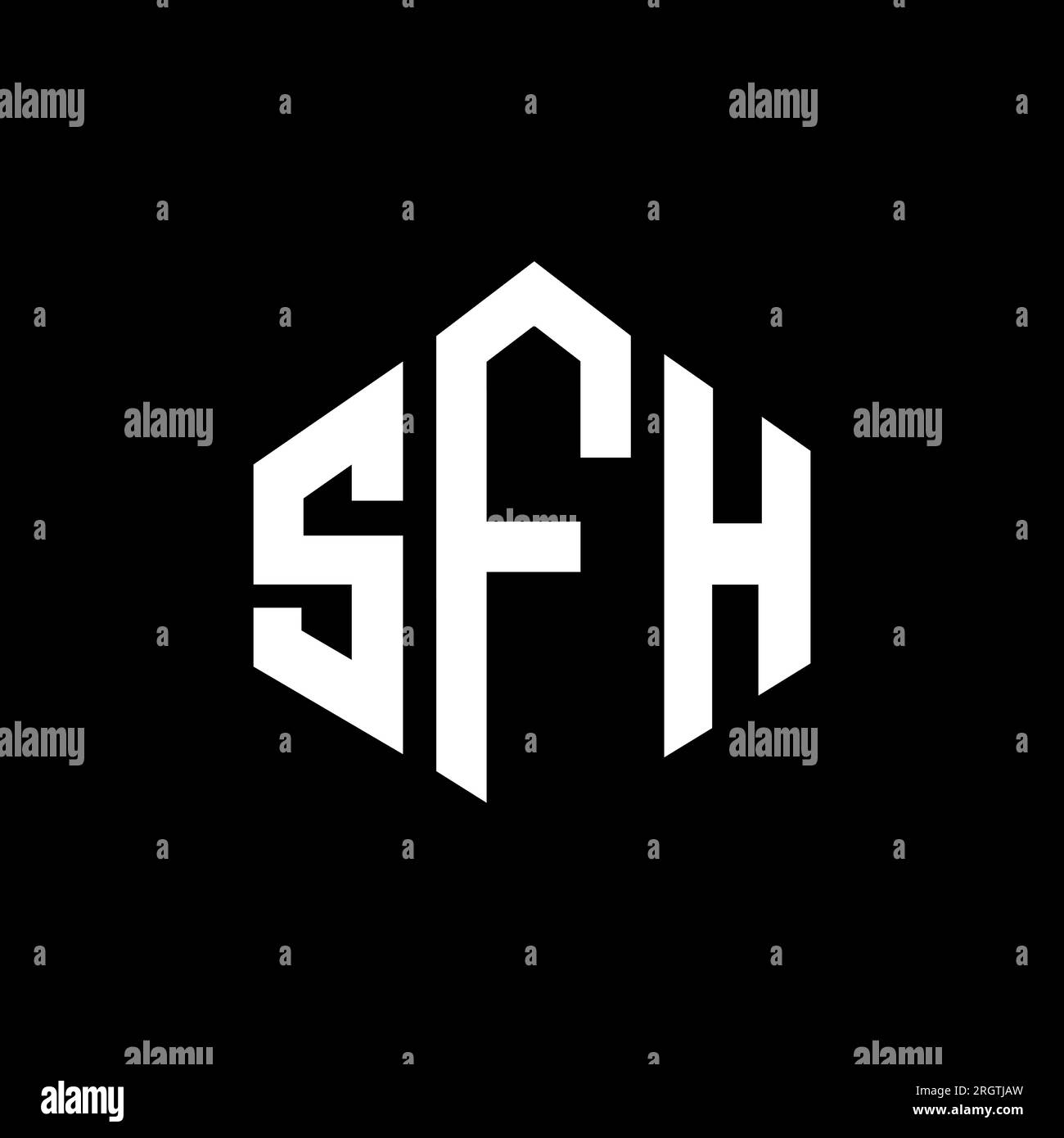 SFH letter logo design with polygon shape. SFH polygon and cube shape ...