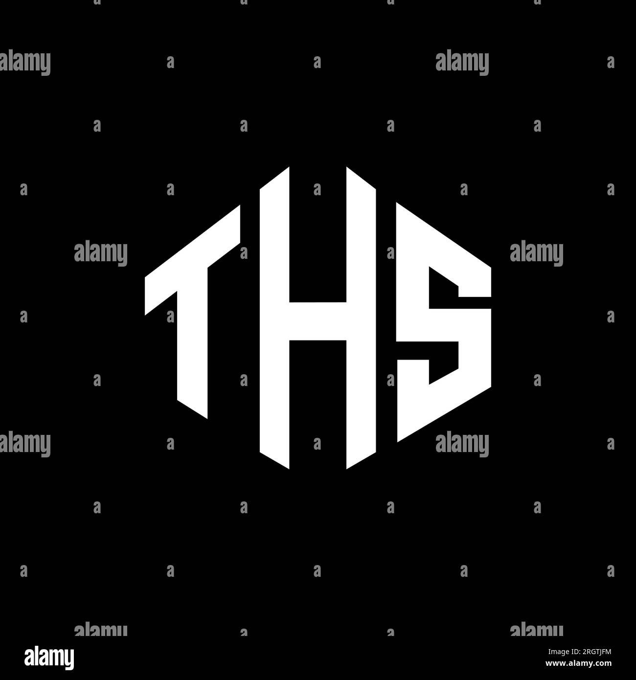 THS letter logo design with polygon shape. THS polygon and cube shape ...