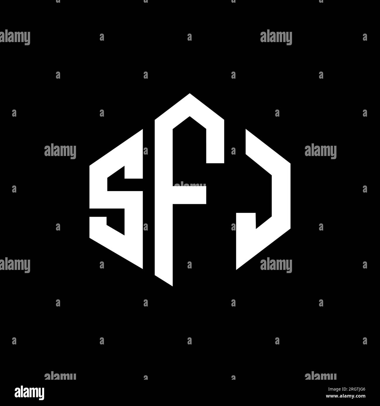 SFJ letter logo design with polygon shape. SFJ polygon and cube shape ...