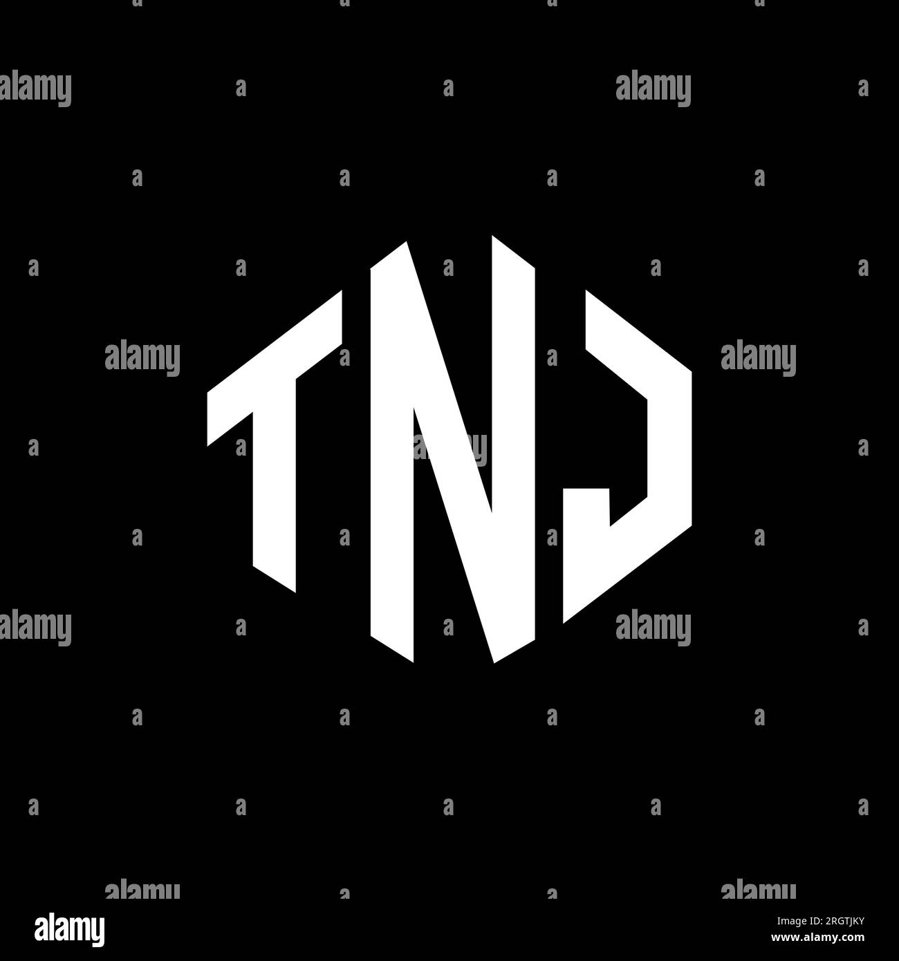 TNJ letter logo design with polygon shape. TNJ polygon and cube shape ...