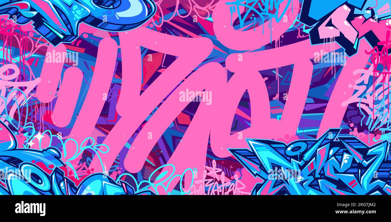 Urban Style Hiphop Graffiti Street Art Vector Illustration Background ...