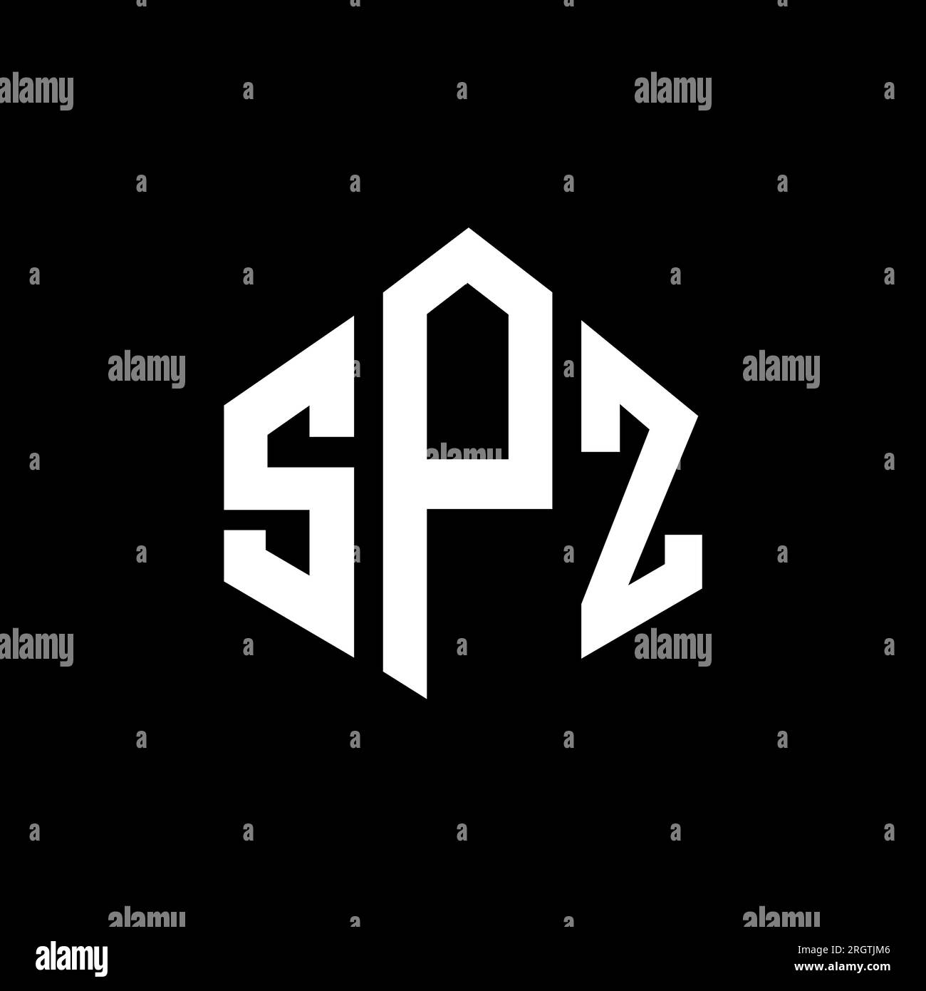 SPZ letter logo design with polygon shape. SPZ polygon and cube shape ...