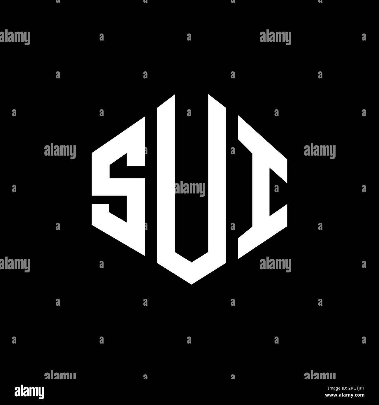 SUI letter logo design with polygon shape. SUI polygon and cube shape ...