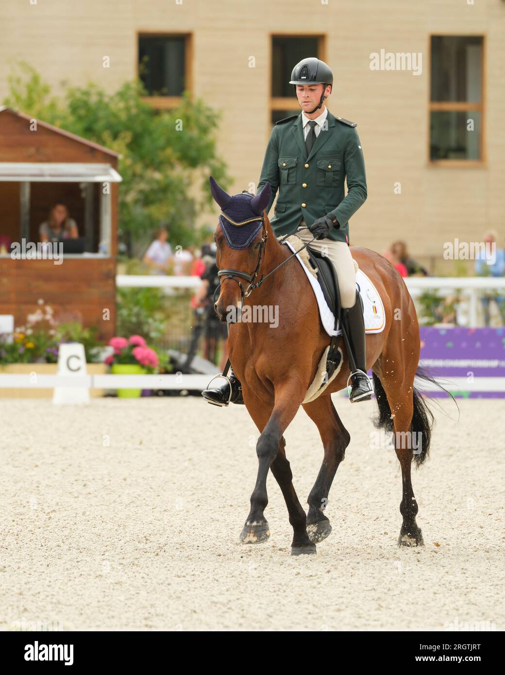 Jarno VERWIMP of Belgium with Mahalia during the dressage test at the ...